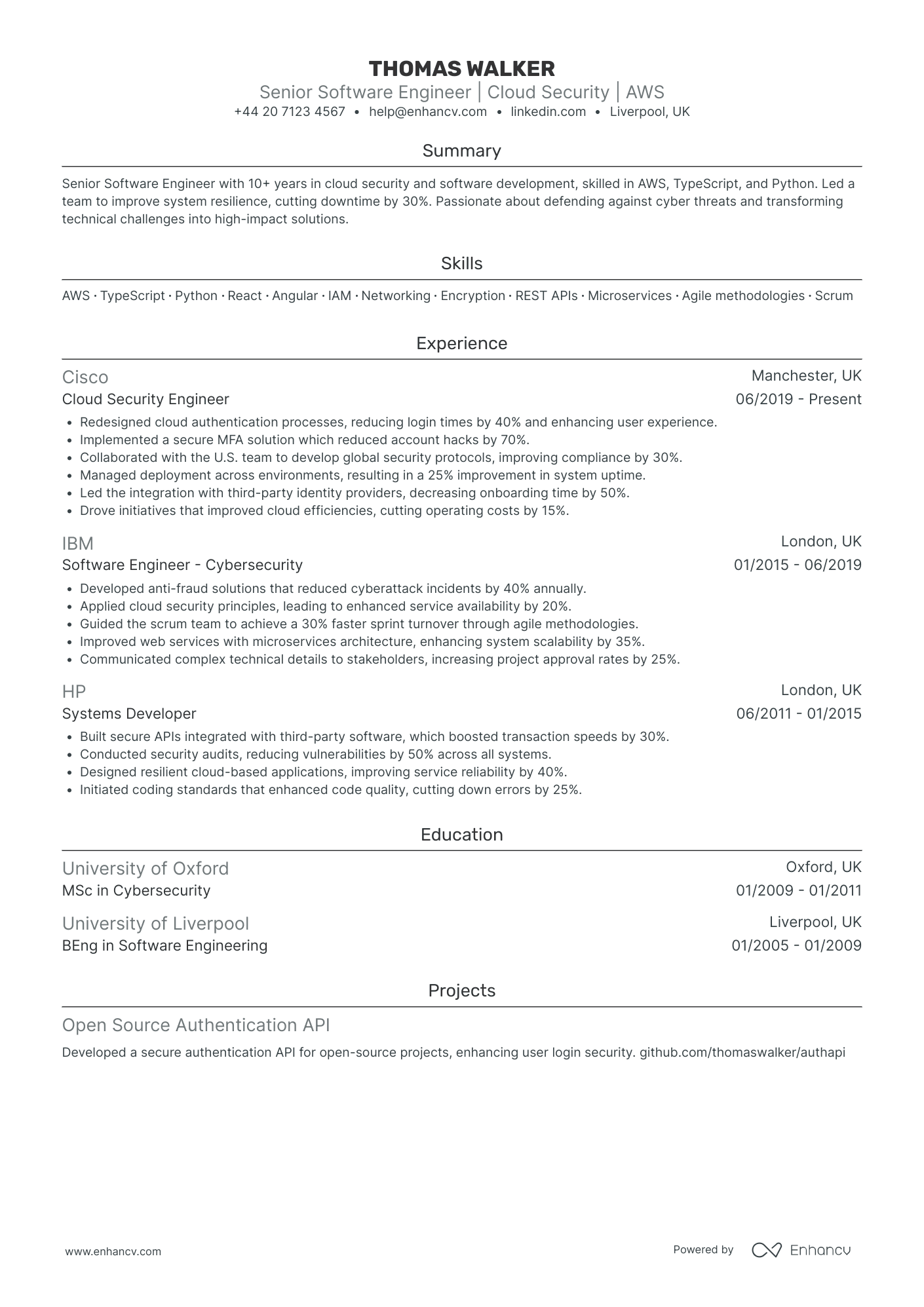 Senior Software Engineer CV Examples & Guide for 2026