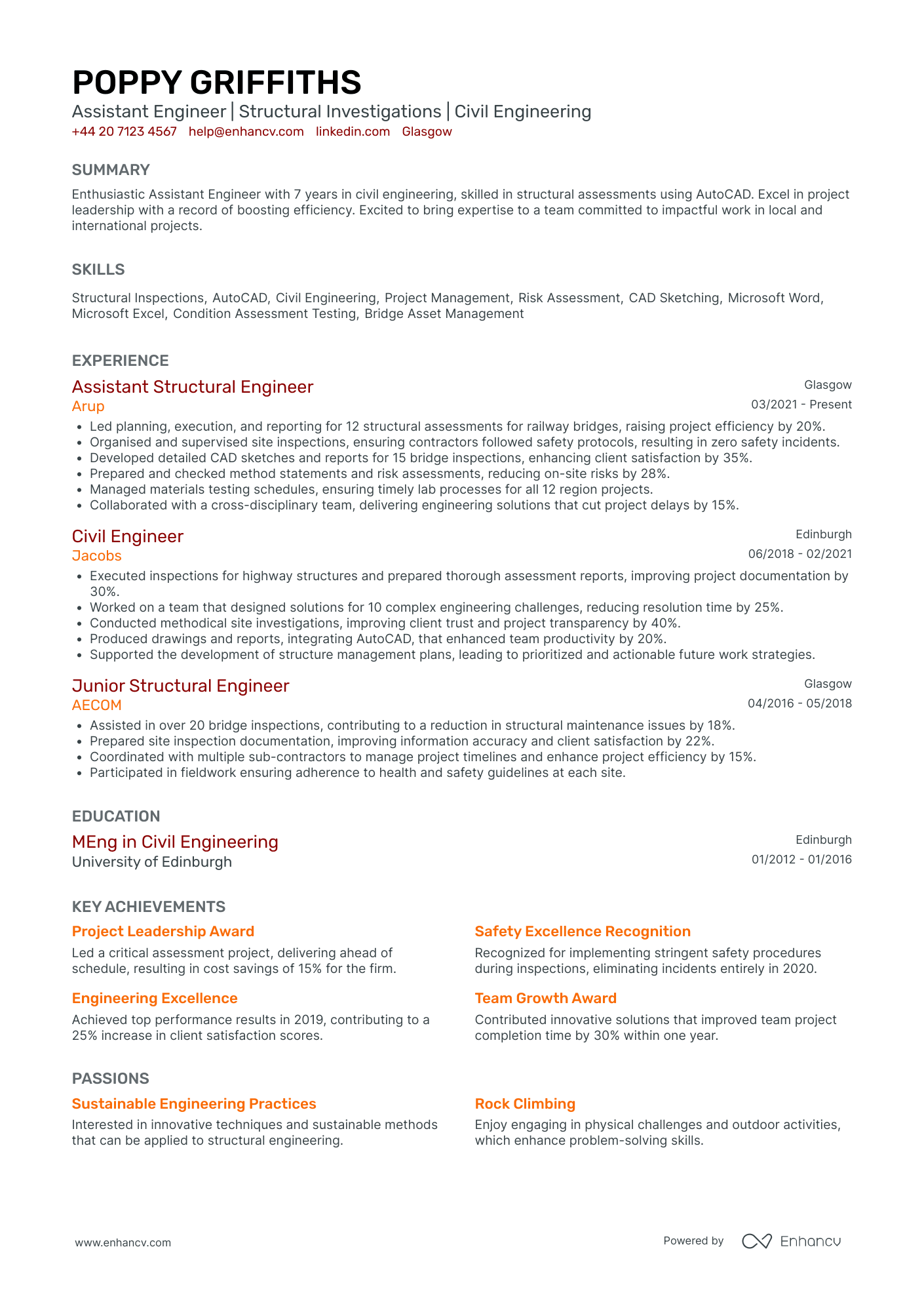 Structural Engineer CV Examples & Guide for 2026