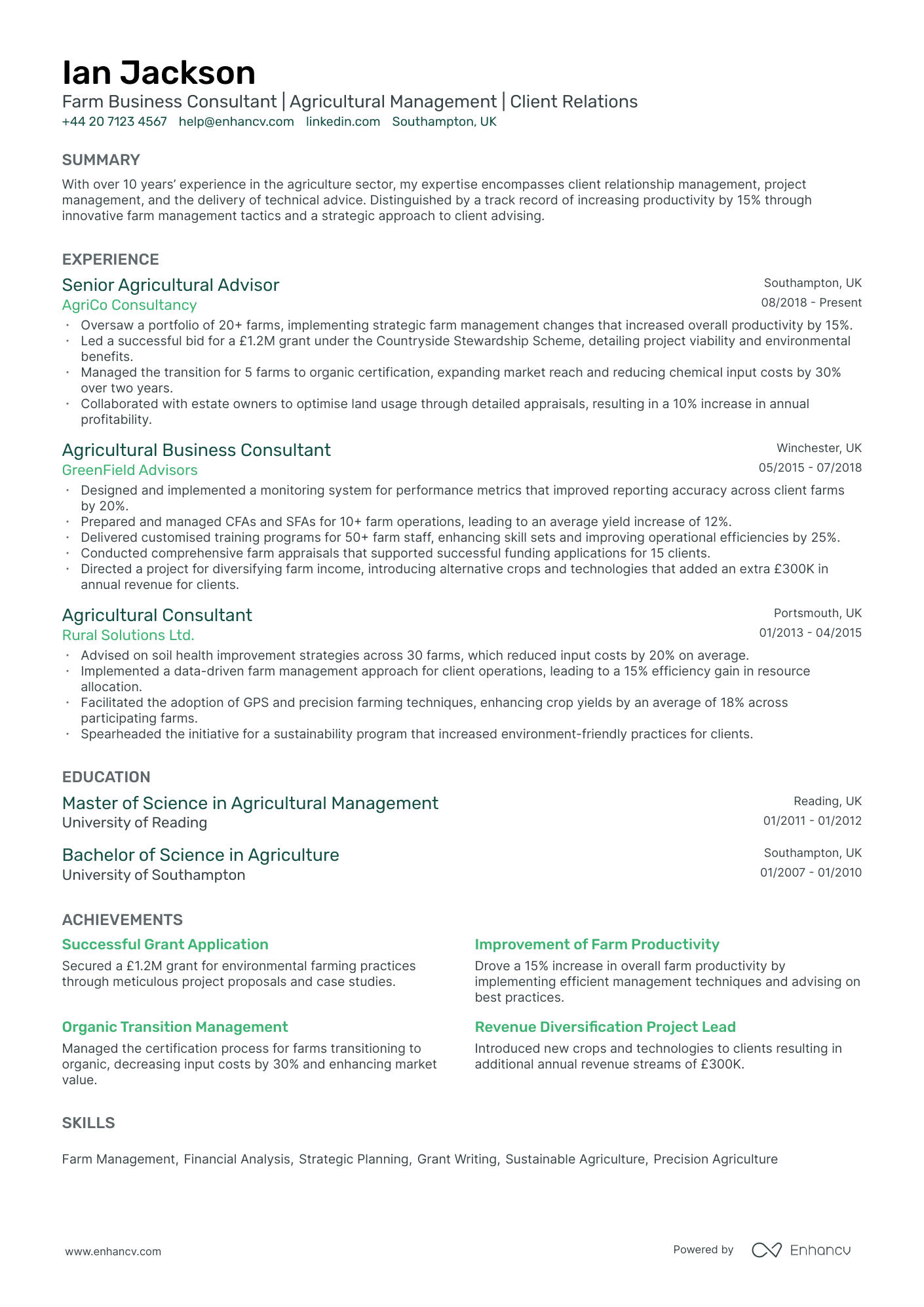 Online CV Builder | Free-To-Use CV Builder | Enhancv