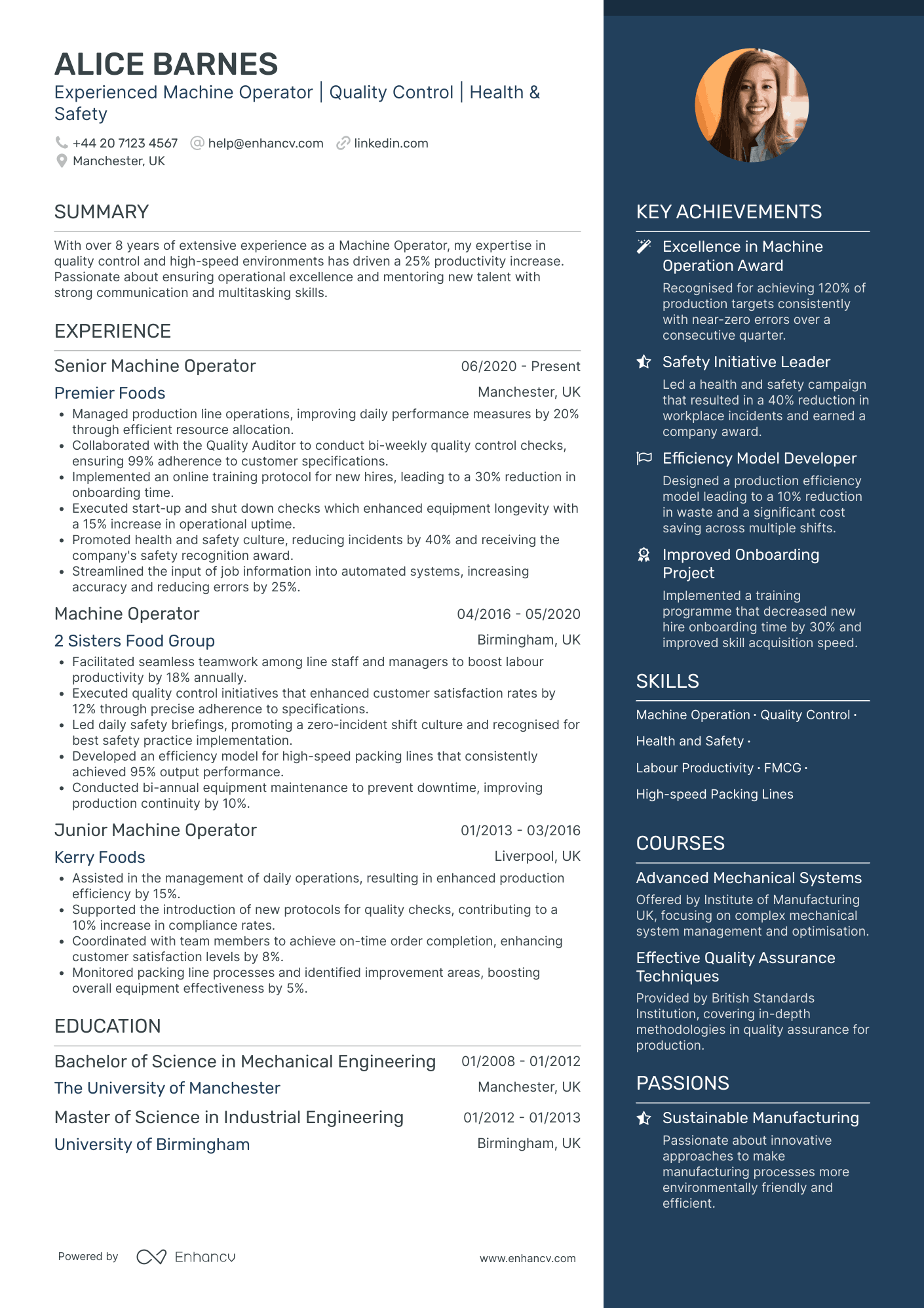 Machine Operator CV Examples & Guide for 2026