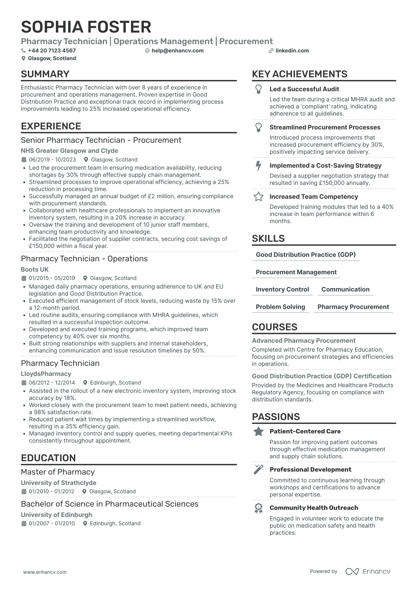 Procurement Manager CV Examples & Guide for 2026