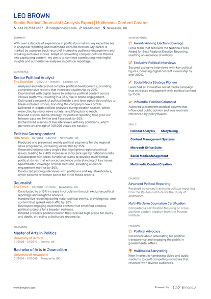 Journalist CV Examples & Guide for 2025