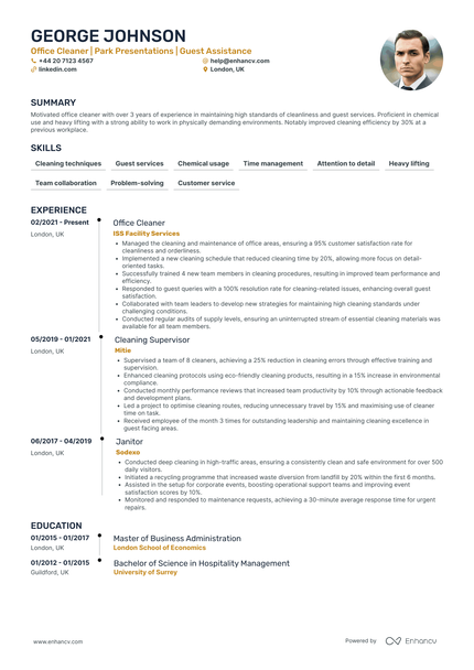 Cleaner CV Examples & Guide for 2026