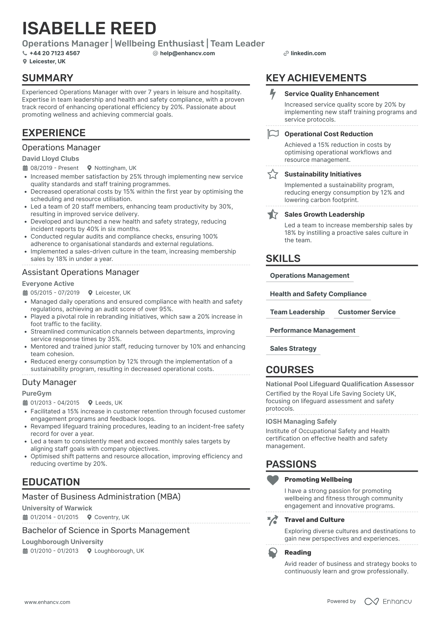 Operations Manager CV Examples & Guide for 2026
