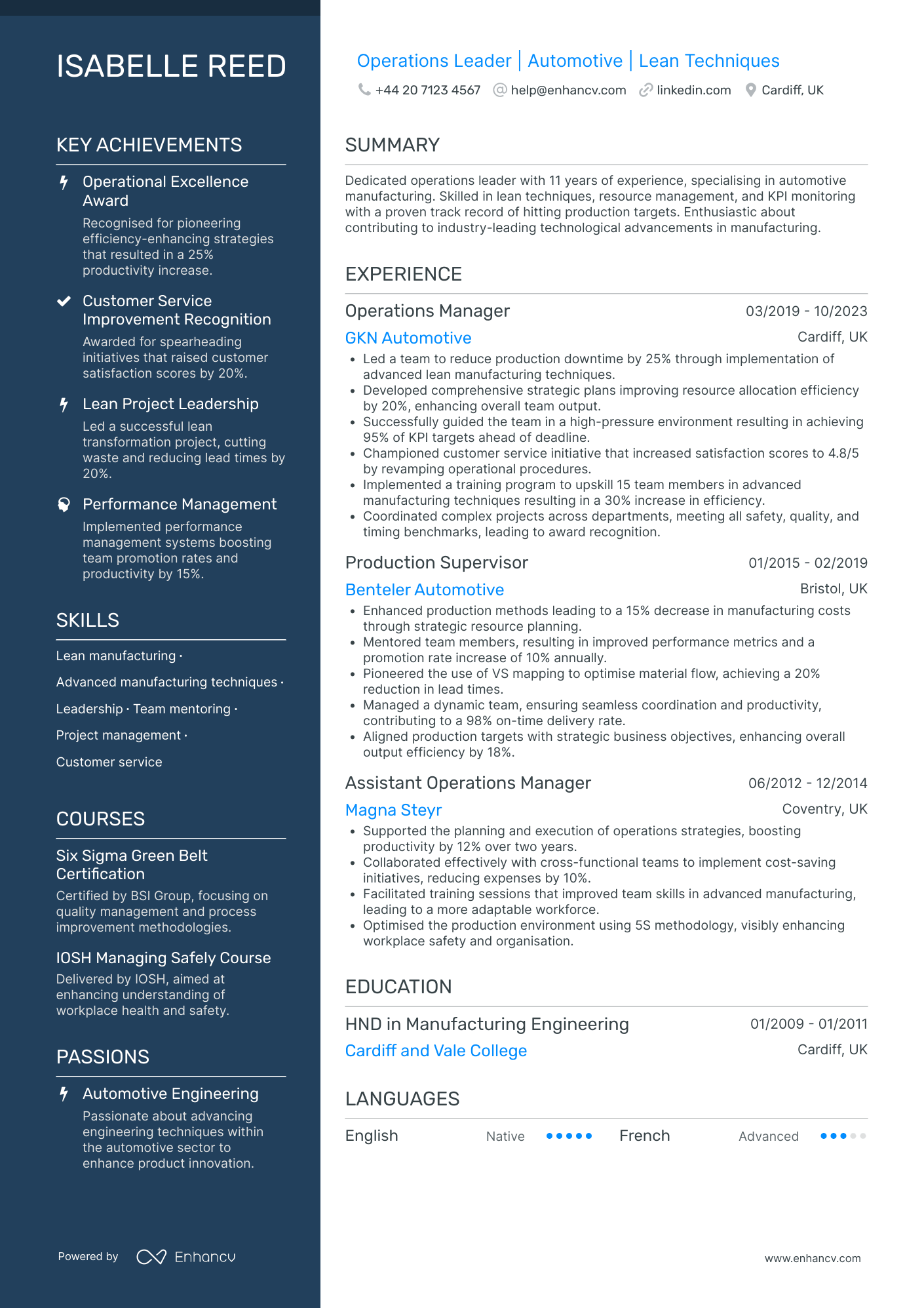 Production Manager CV Examples & Guide for 2026