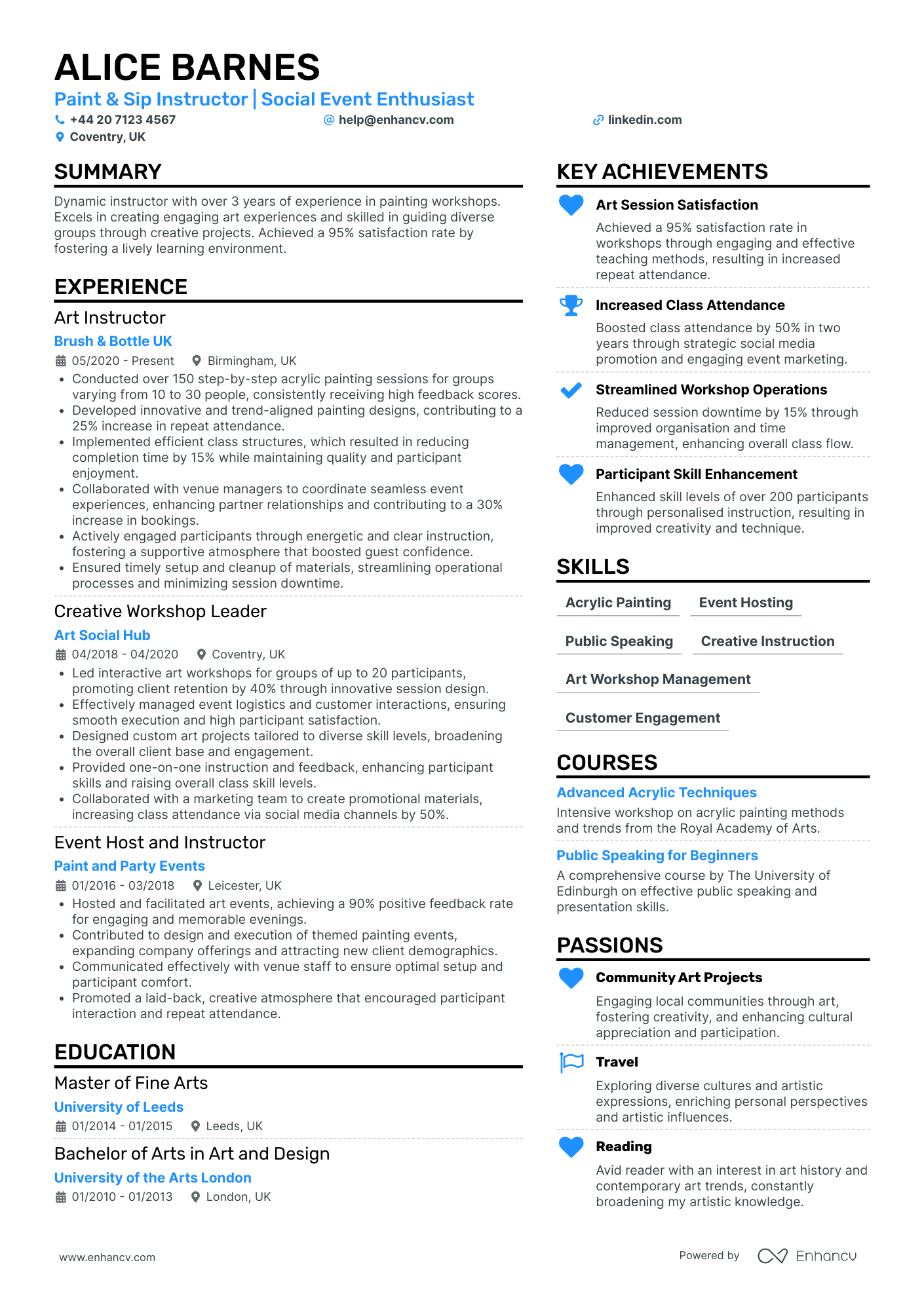 Artist CV Examples & Guide for 2026