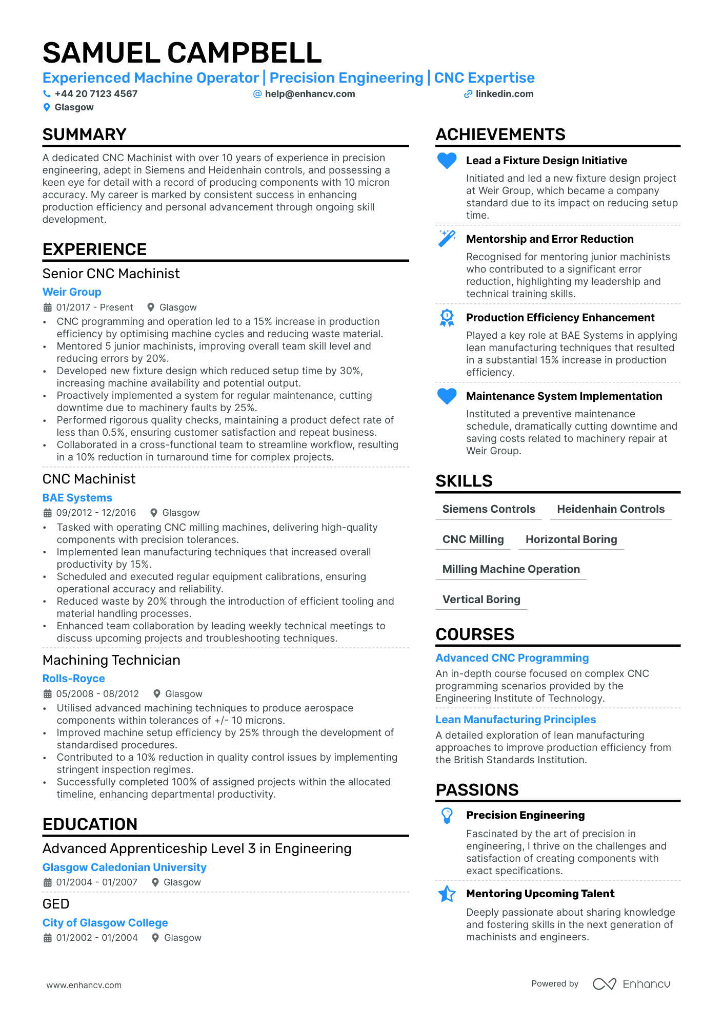 Machine Operator CV Examples & Guide for 2024