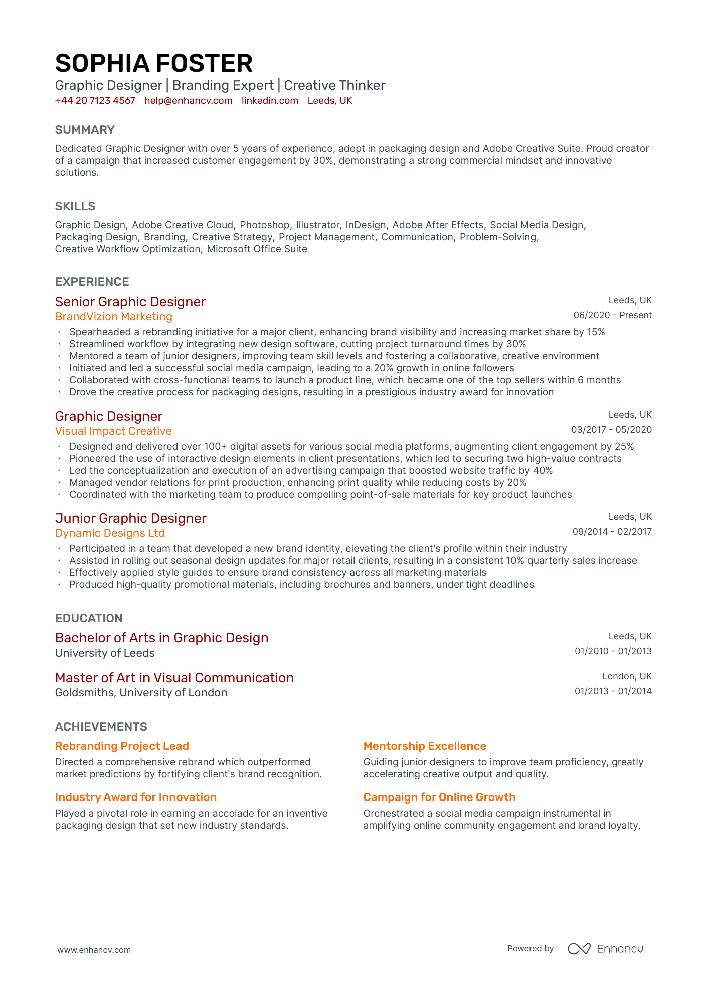 Graphic Design CV Examples & Guide for 2025