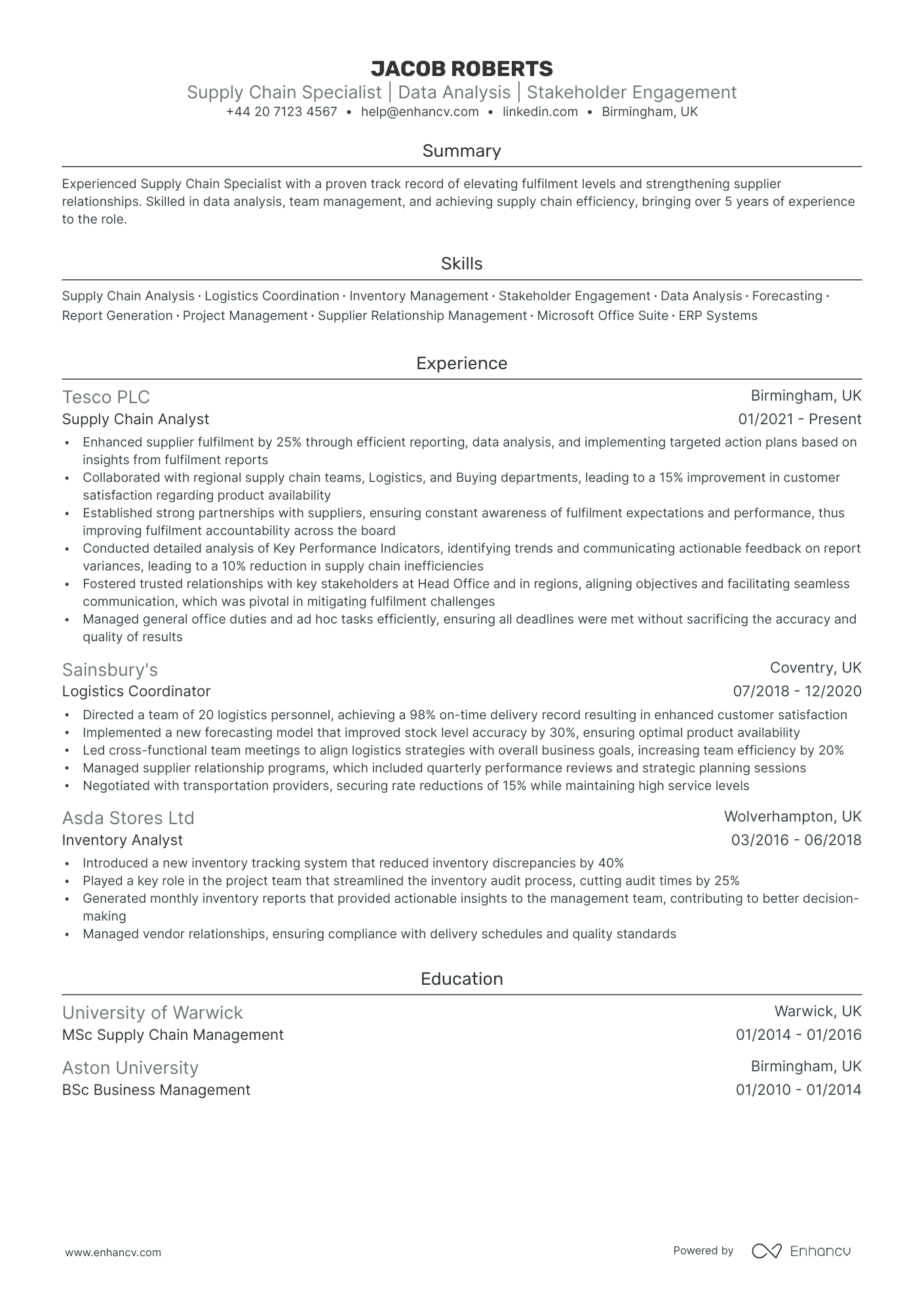 Team Manager CV Examples & Guide for 2025