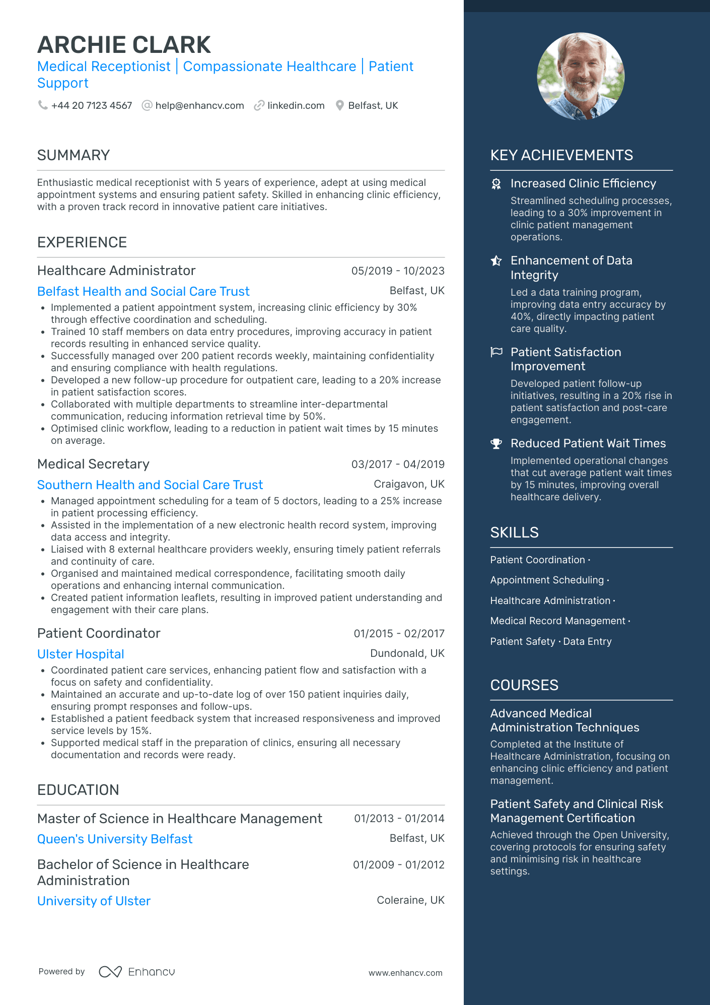 Medical Receptionist CV Examples & Guide for 2025