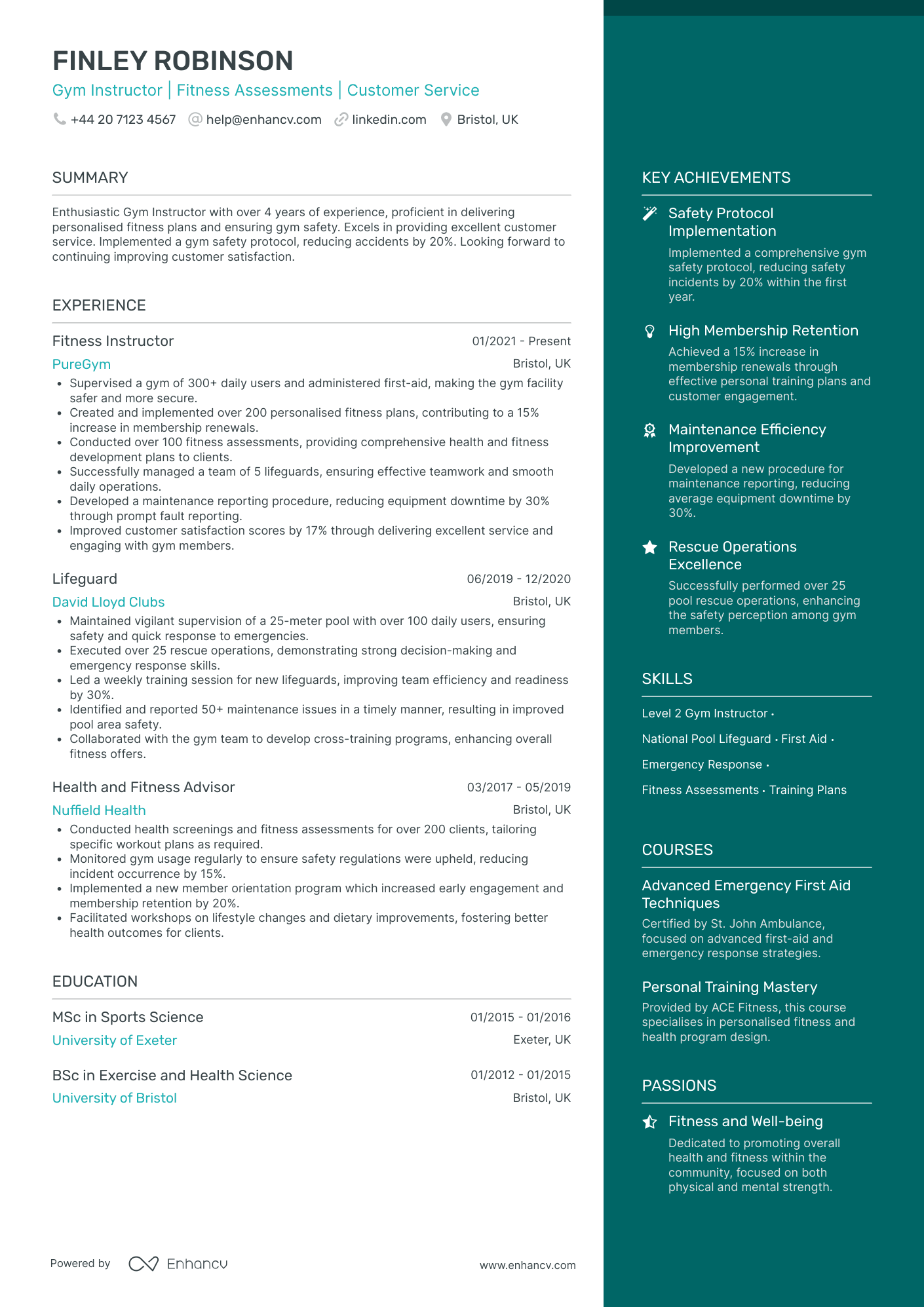 Lifeguard CV Examples & Guide for 2025