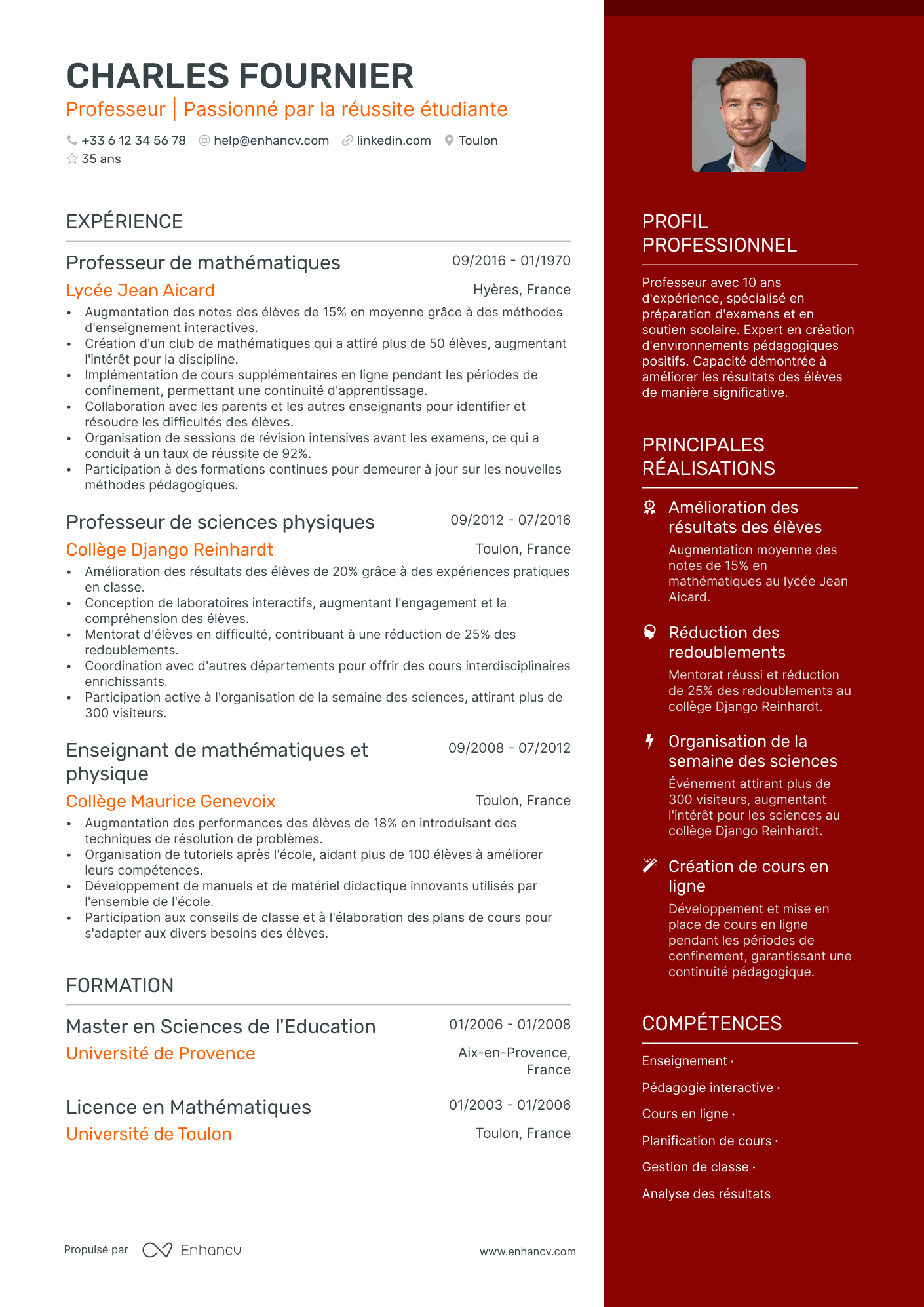 CV Enseignant : Structure, Conseils & Exemples pour Exceller