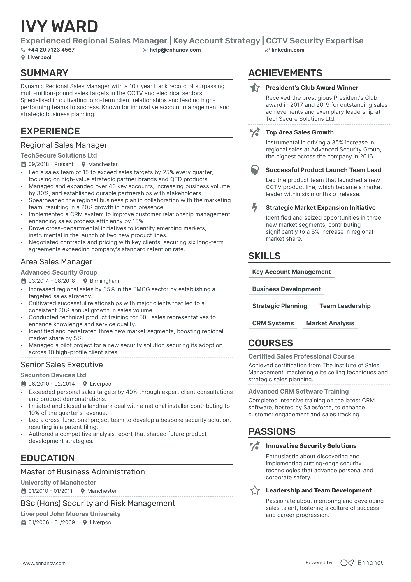 Sales Manager CV Examples & Guide for 2024
