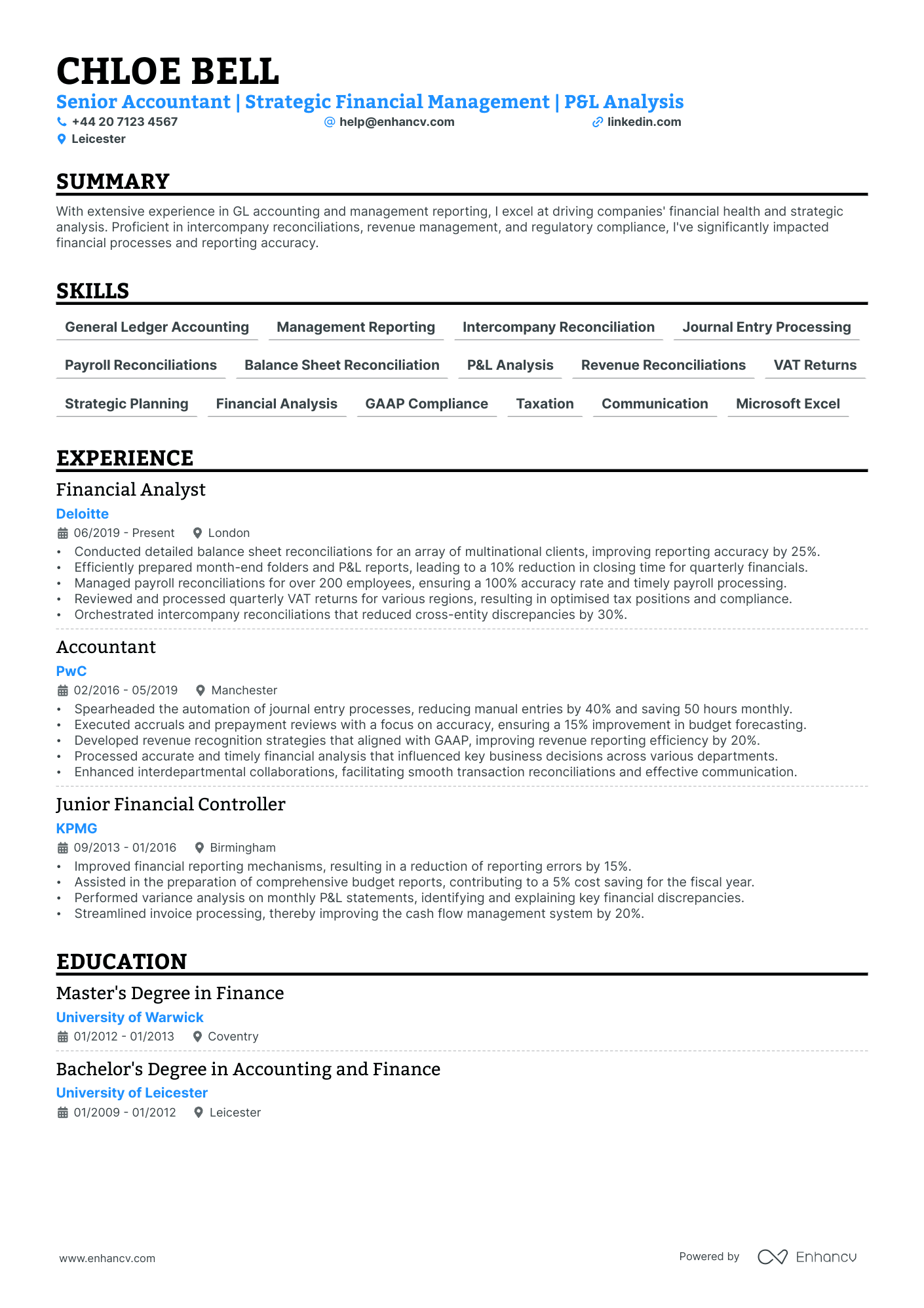Accounting CV Examples & Guide for 2025