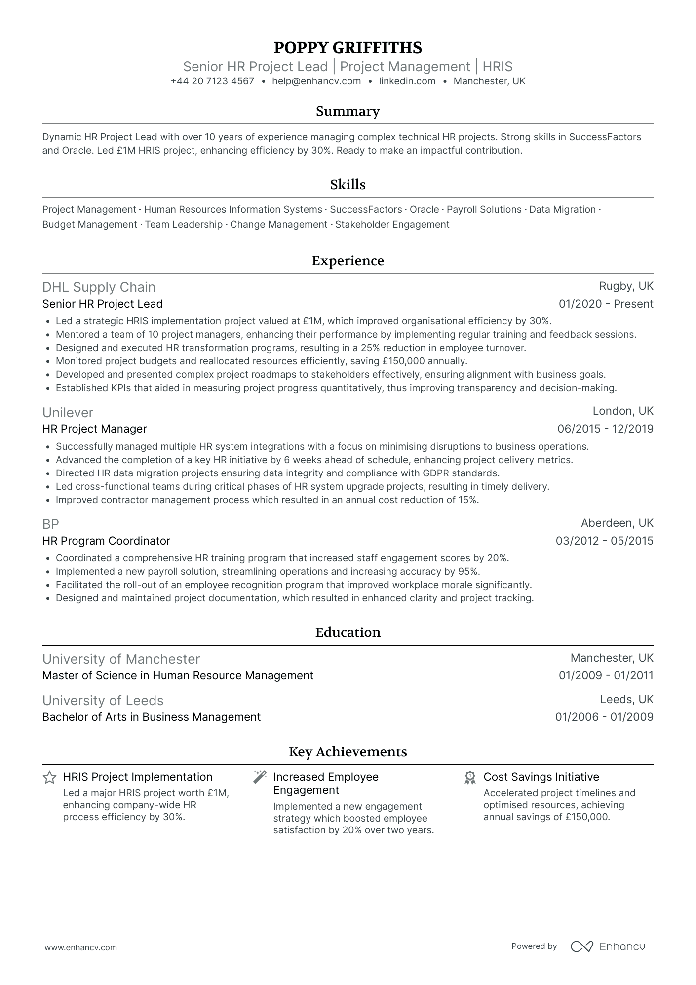 Project Manager CV Examples & Guide for 2025