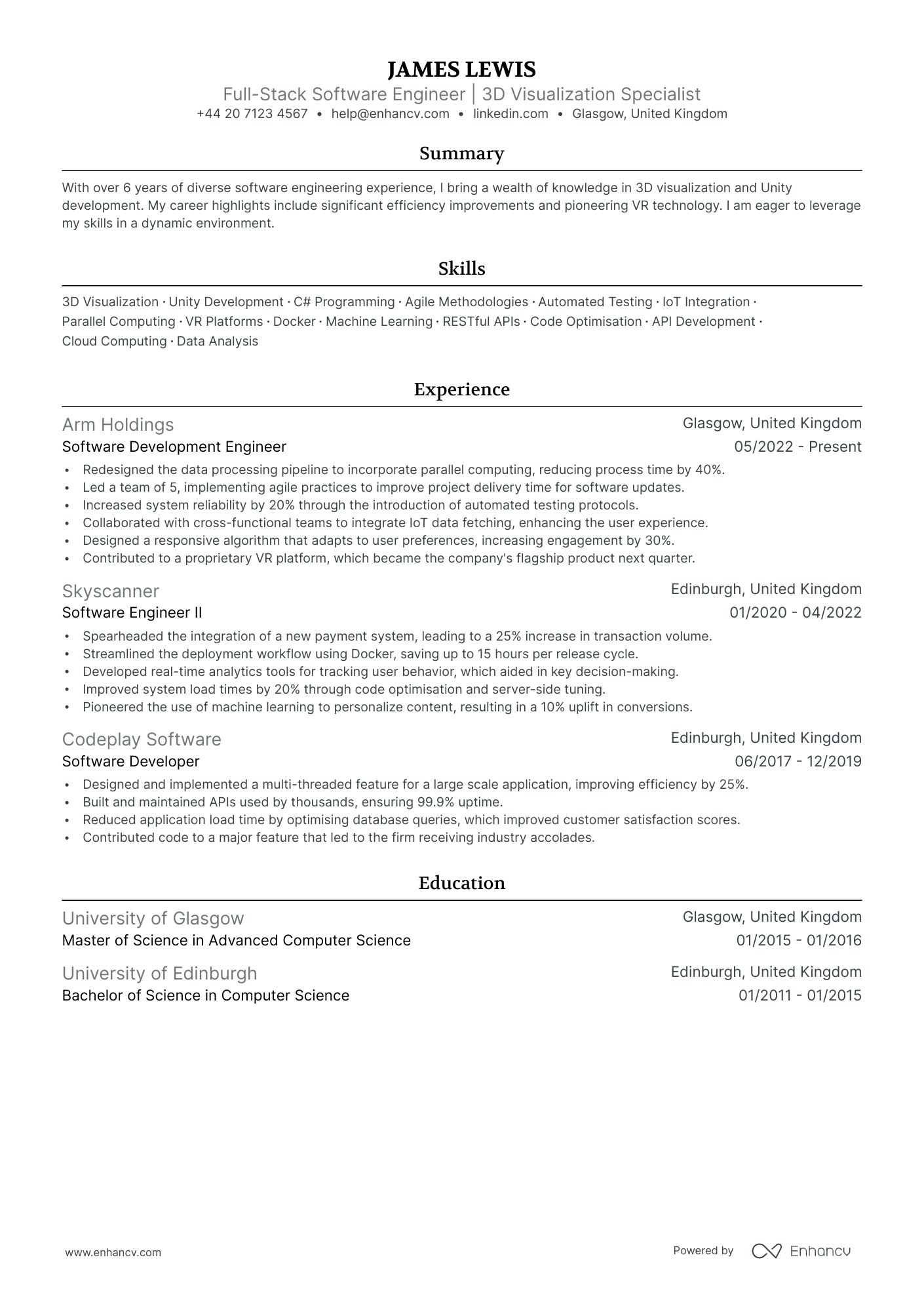 Software Engineer Intern CV Examples & Guide for 2025