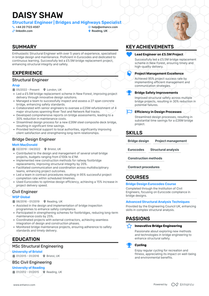 Structural Engineer CV Examples & Guide for 2026