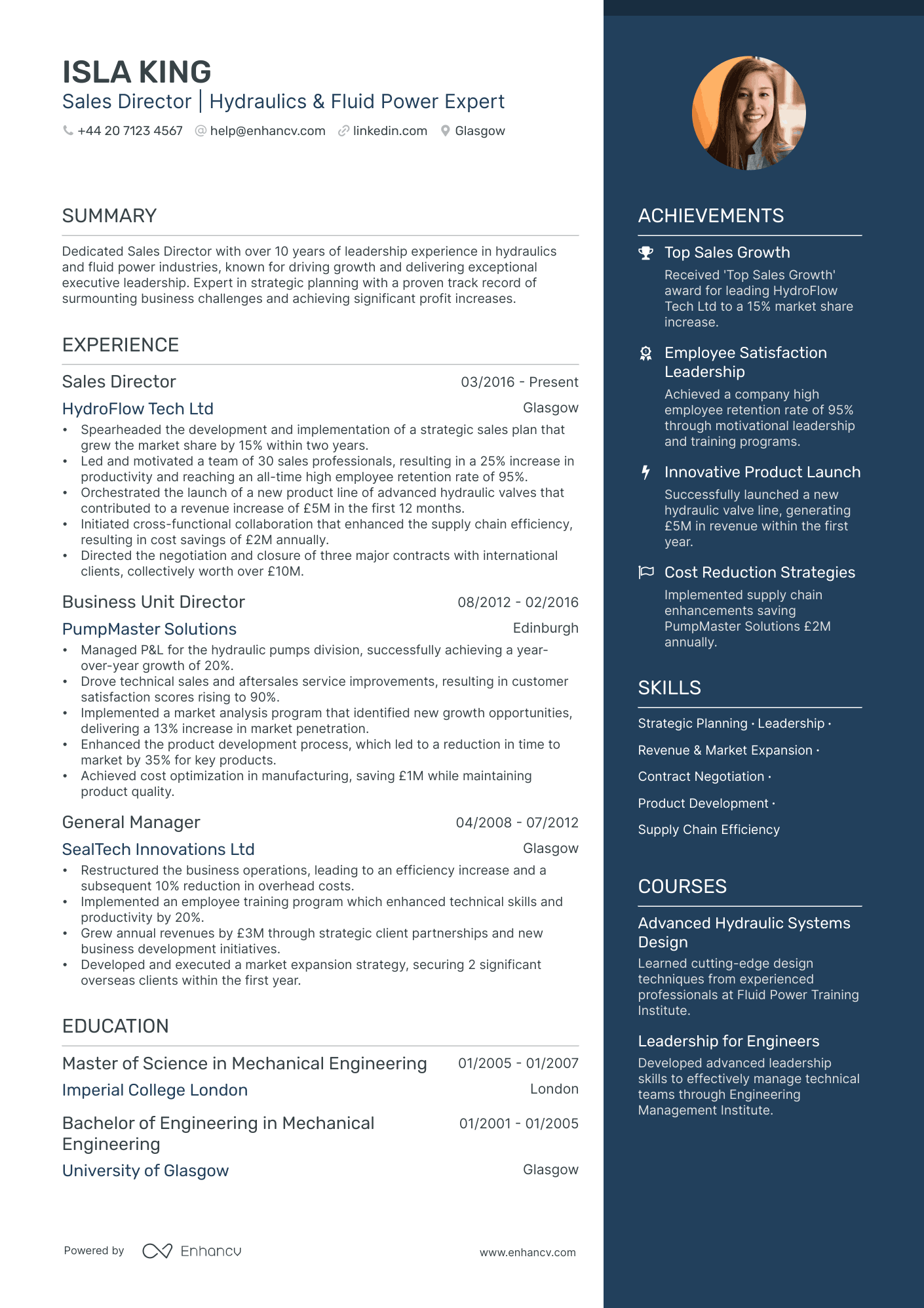 Managing Director CV Examples & Guide for 2025
