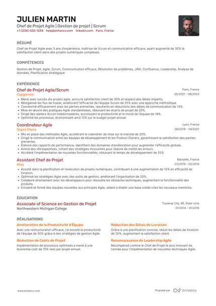 CV Chef de Projet Informatique : Nos Modèles 2025