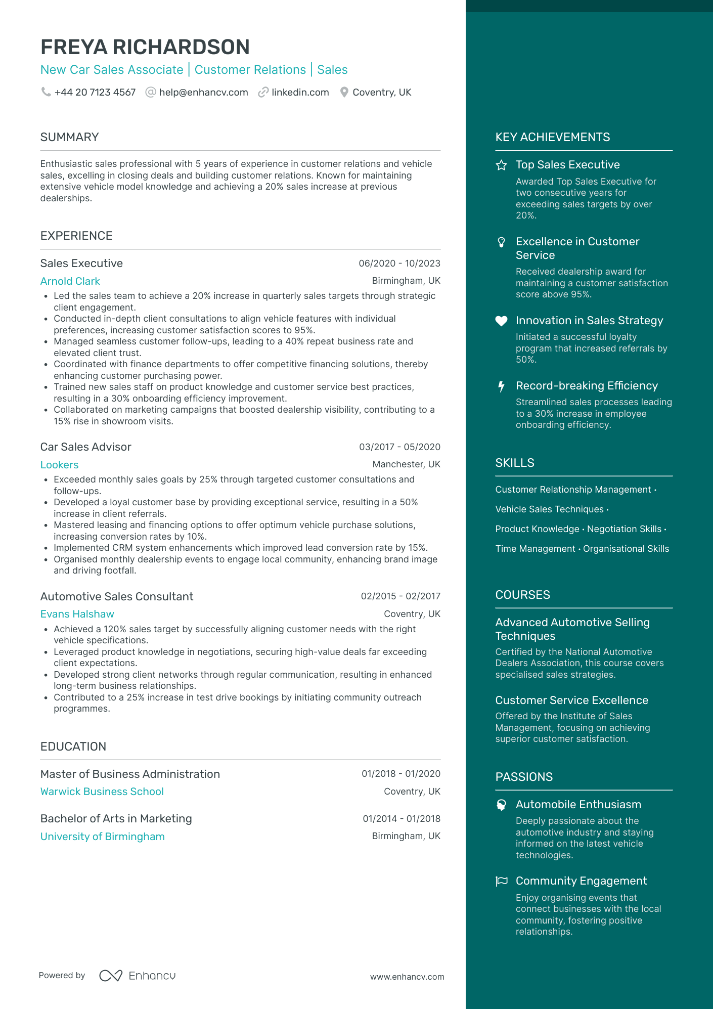 Car Salesman CV Examples & Guide for 2026