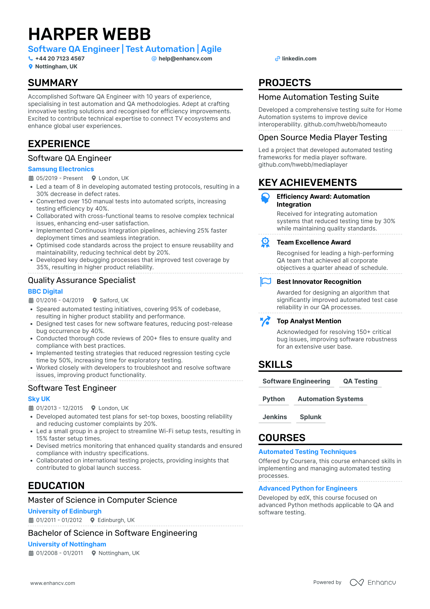 Python Developer CV Examples & Guide for 2025