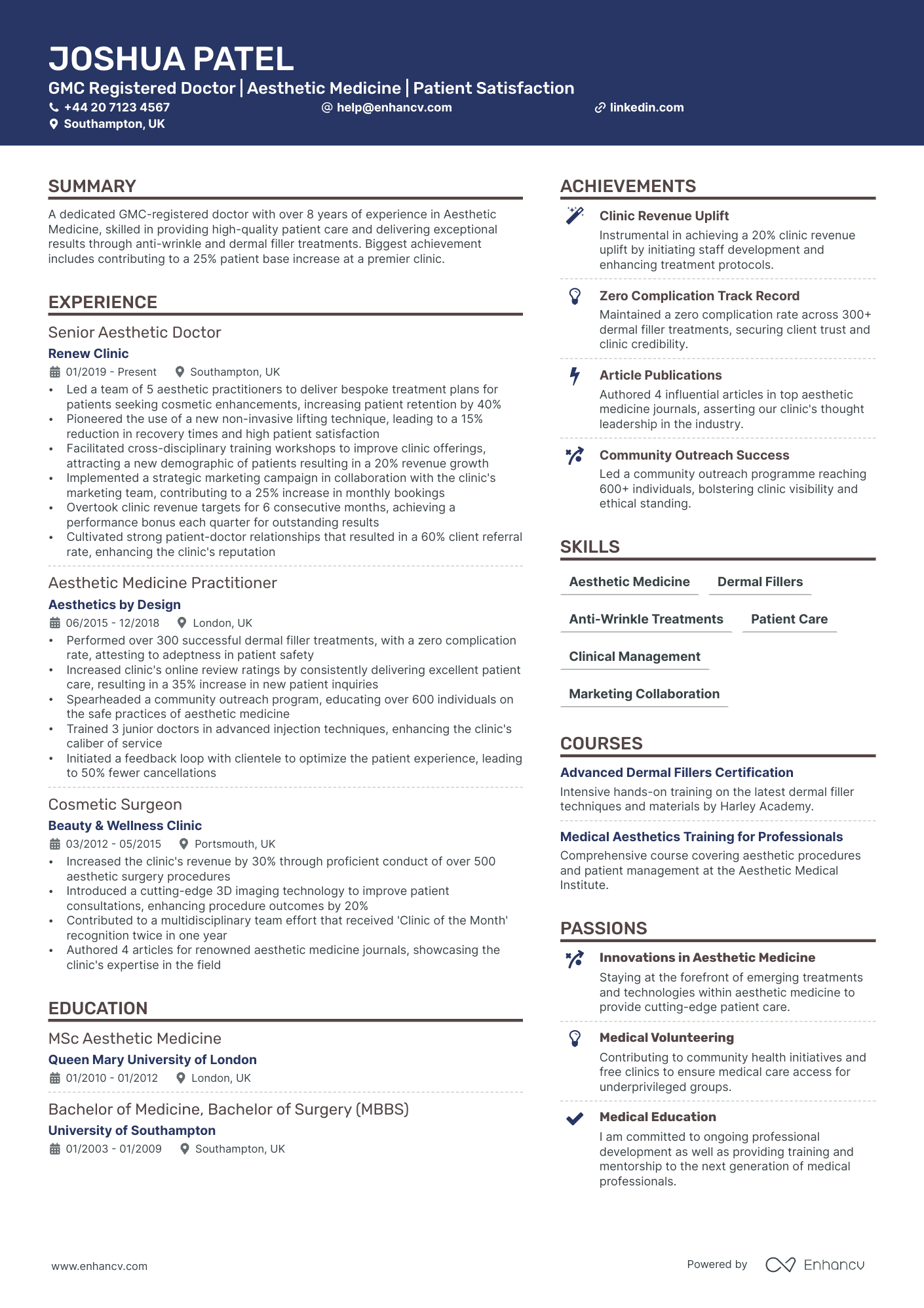 Doctor CV Examples & Guide for 2025