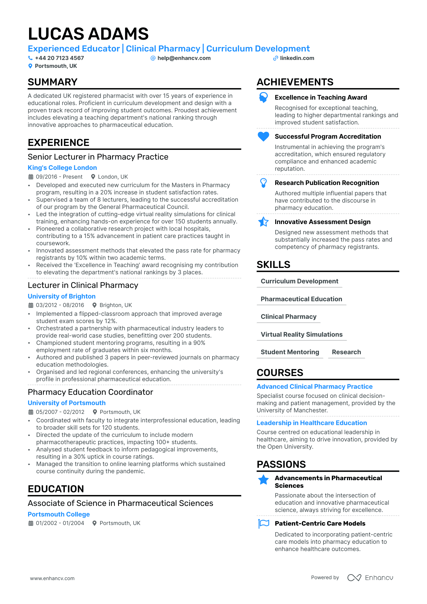 Professor CV Examples & Guide for 2024