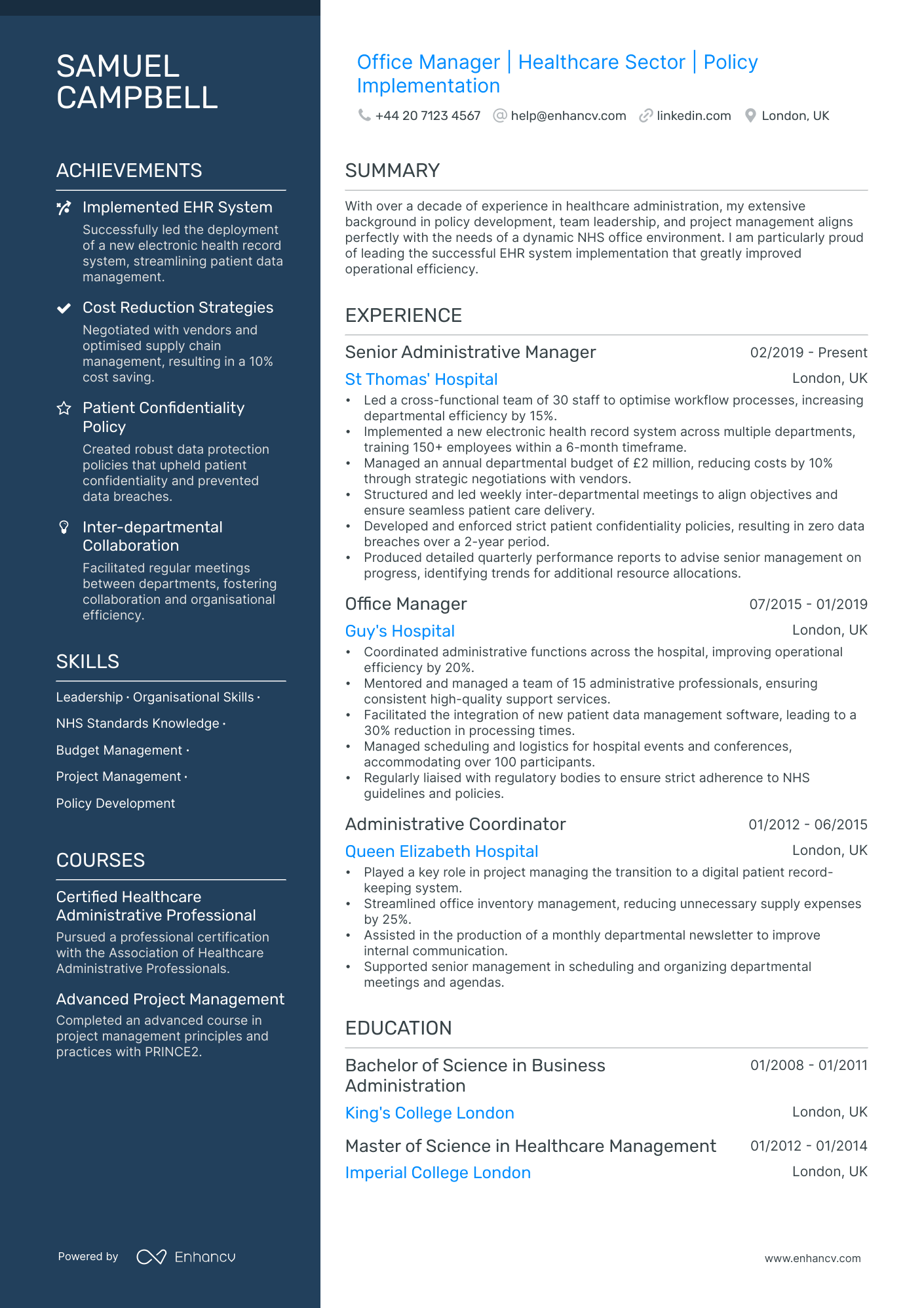 Office Manager CV Examples & Guide for 2025