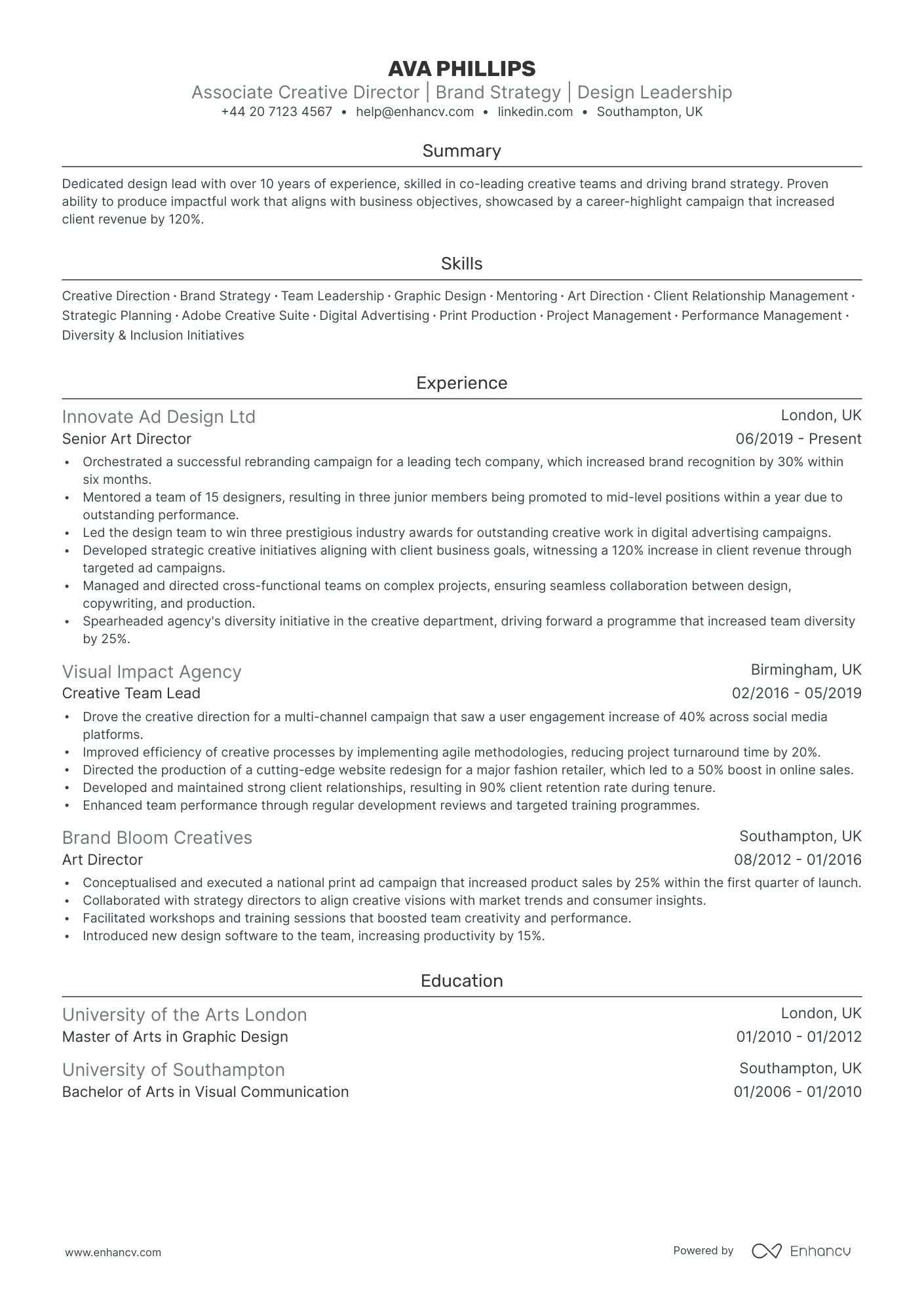 Design Manager CV Examples & Guide for 2025