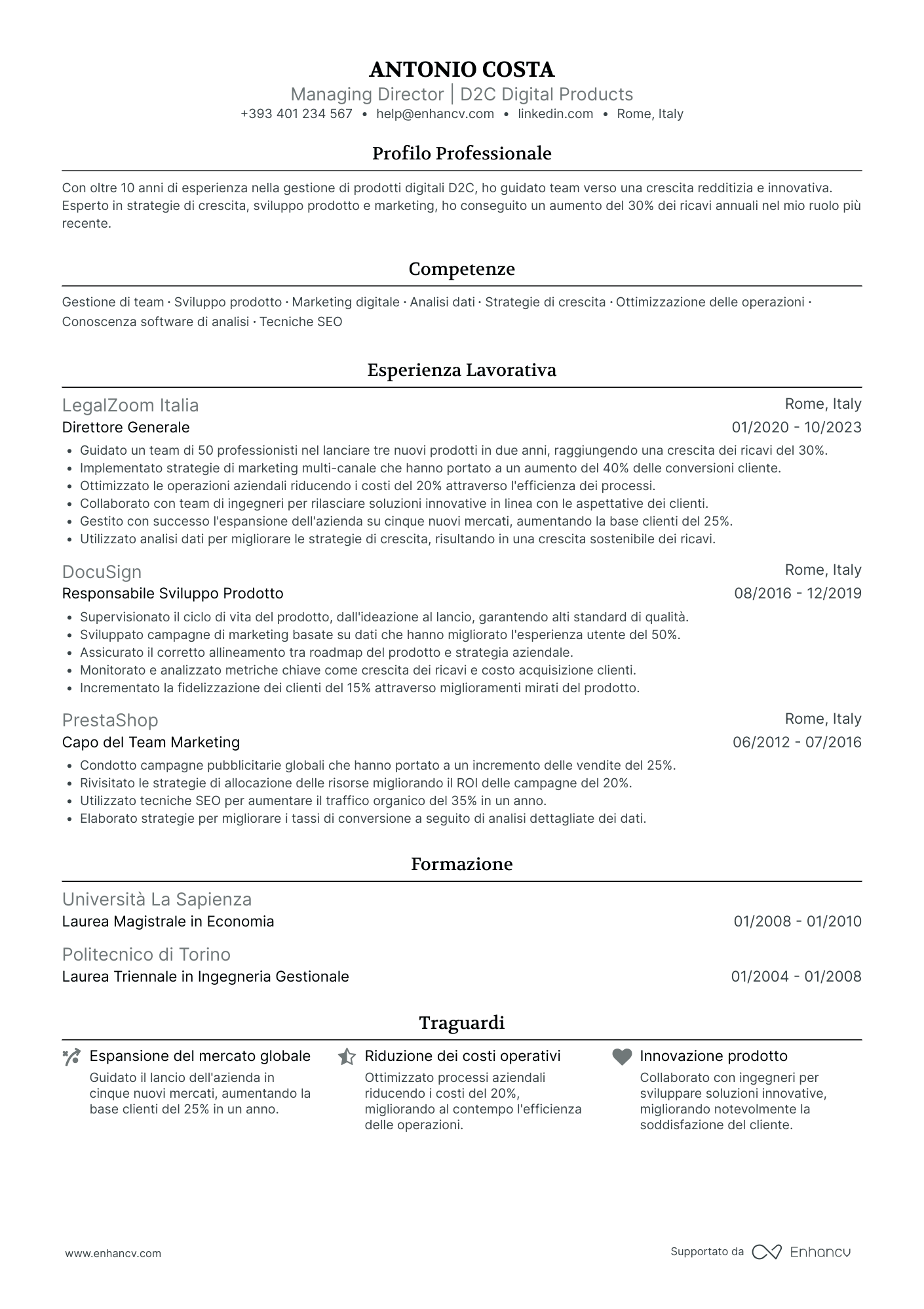 CV per Dirigente: Modelli e consigli per scrivere il perfetto ...
