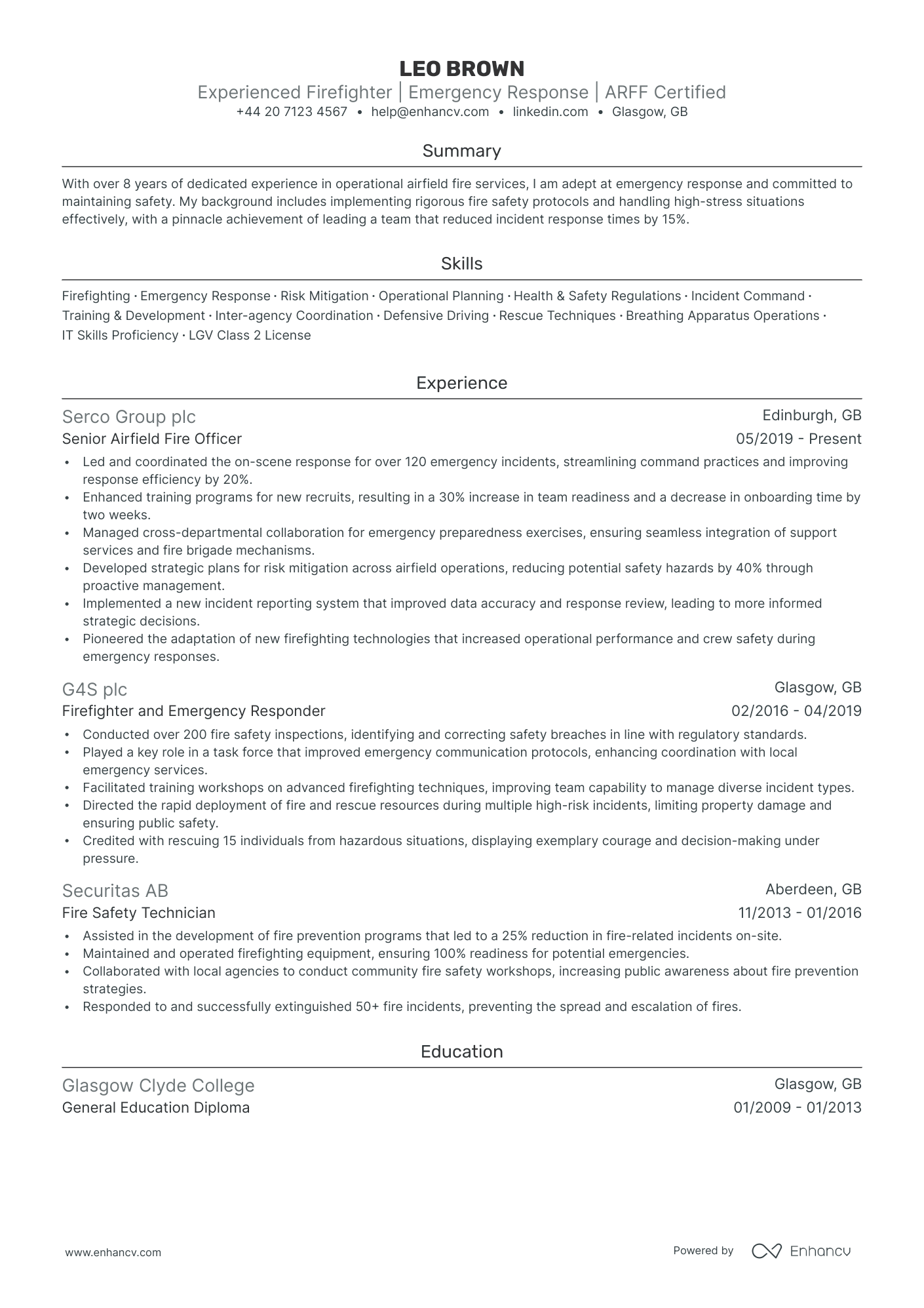 Firefighter CV Examples & Guide for 2025