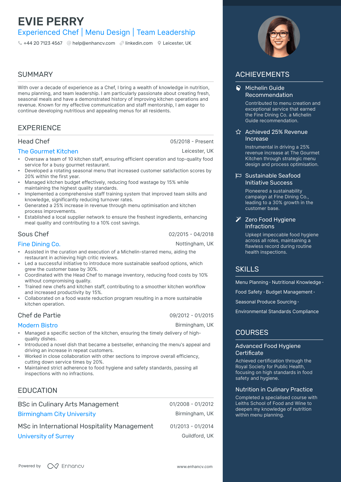 Chef CV Examples & Guide for 2025