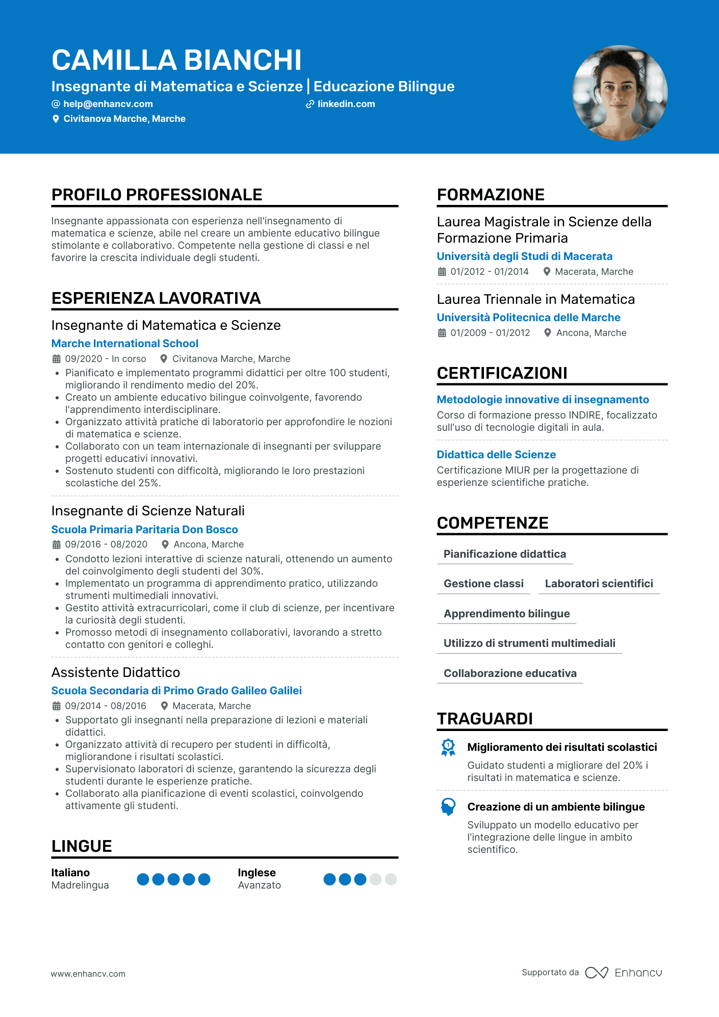 Crea Curriculum: Creare il Vostro Curriculum con Enhancv