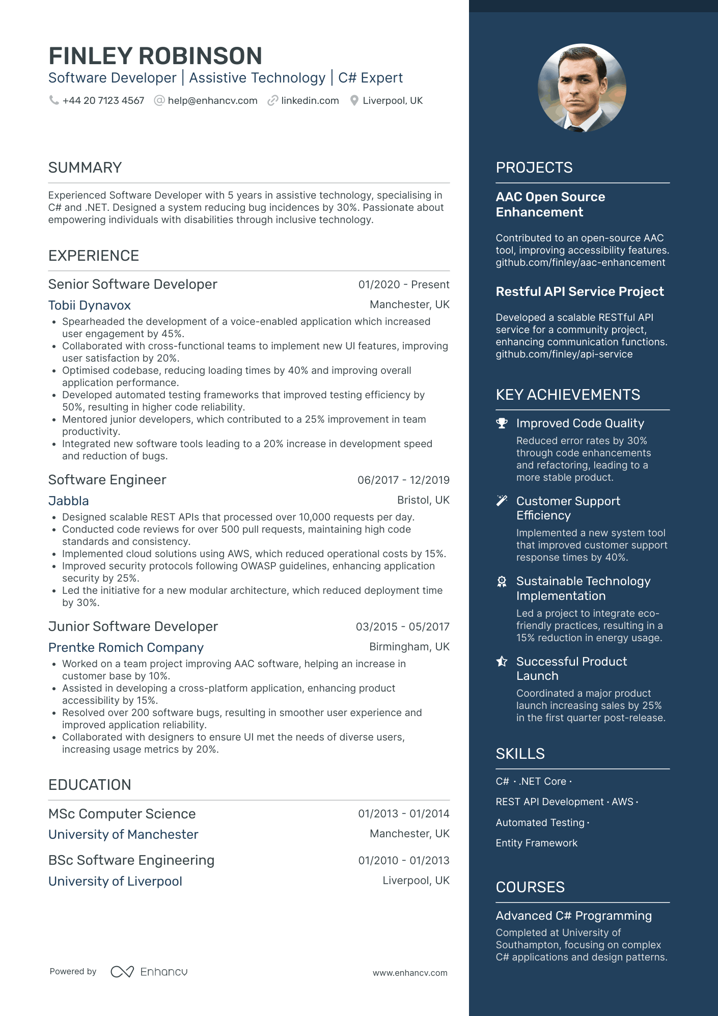 SQL Developer CV Examples & Guide for 2025