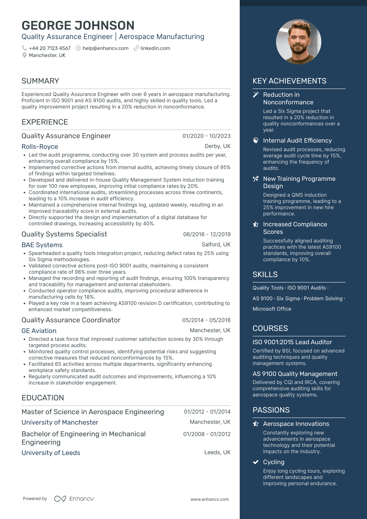 Quality Engineer CV Examples & Guide for 2026