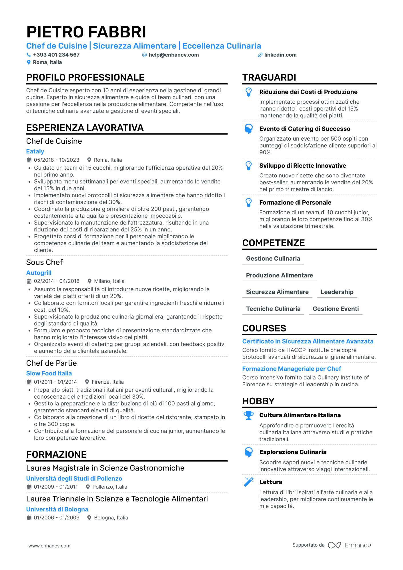 16 Esempi di Curriculum per Chef che Hanno Fatto Assumere