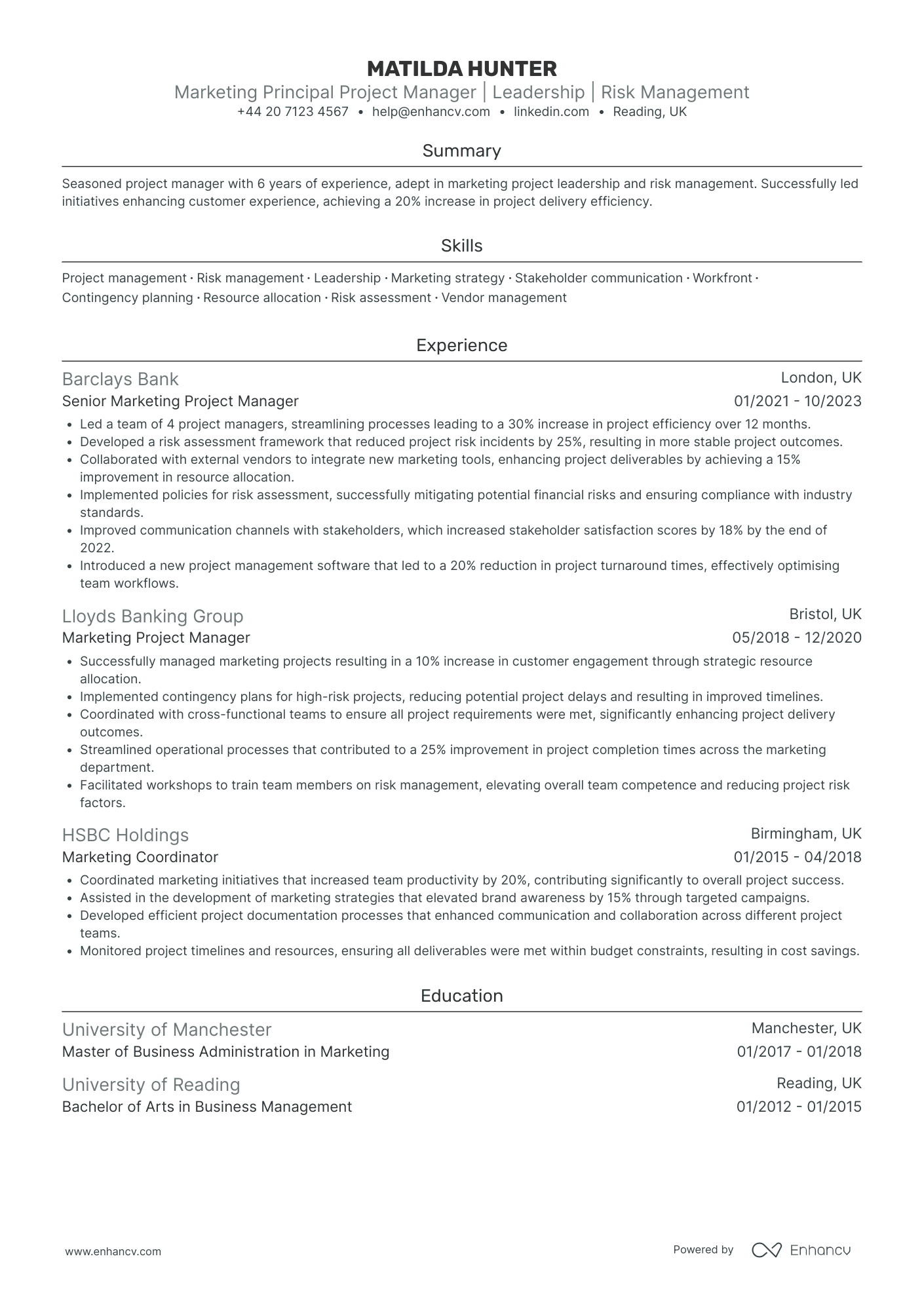 Senior Project Manager CV Examples & Guide for 2026