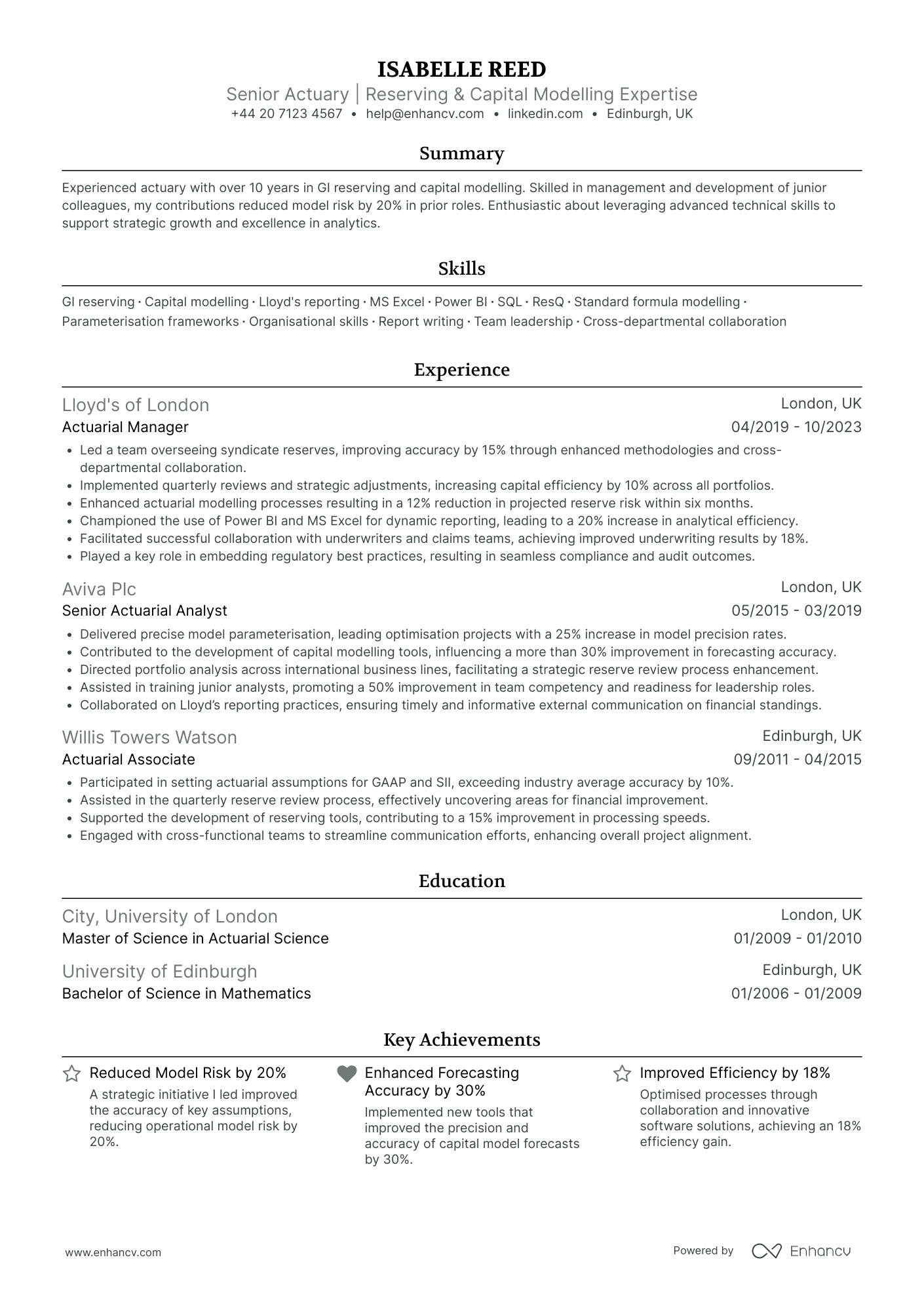 Actuary CV Examples & Guide for 2026