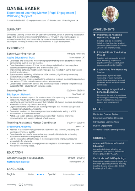 Mentor CV Examples & Guide for 2025