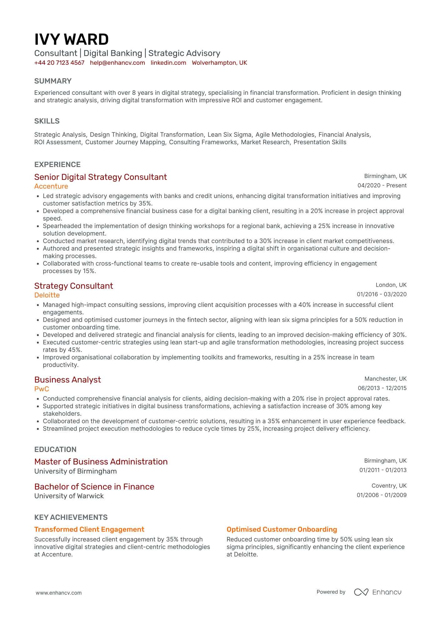 Strategy Consultant CV Examples & Guide for 2026