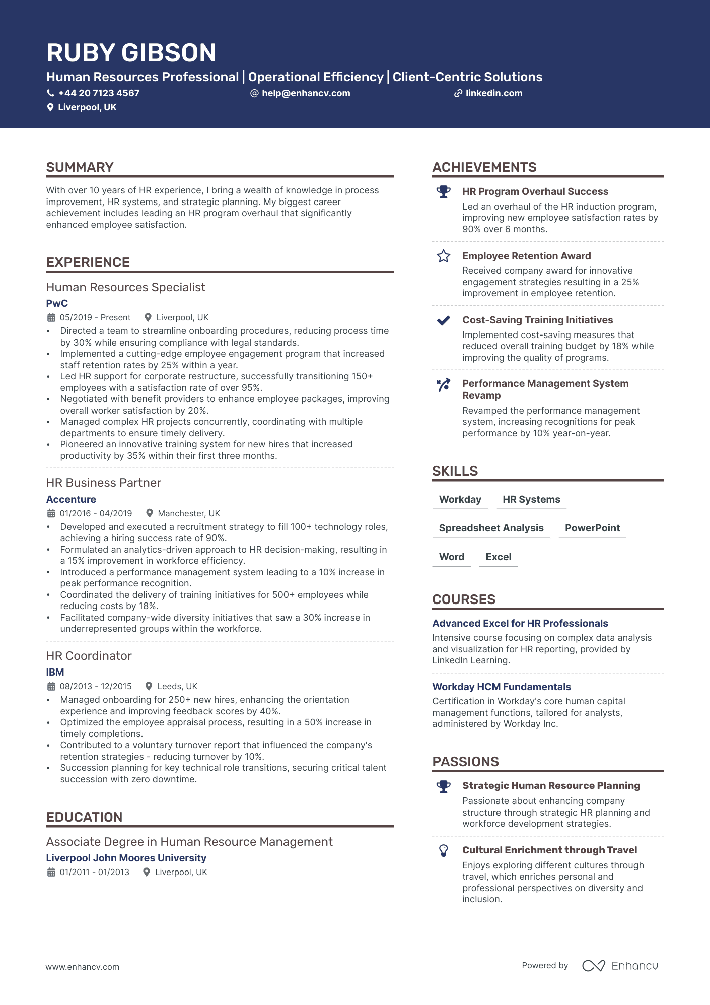 Human Resources CV Examples & Guide for 2025