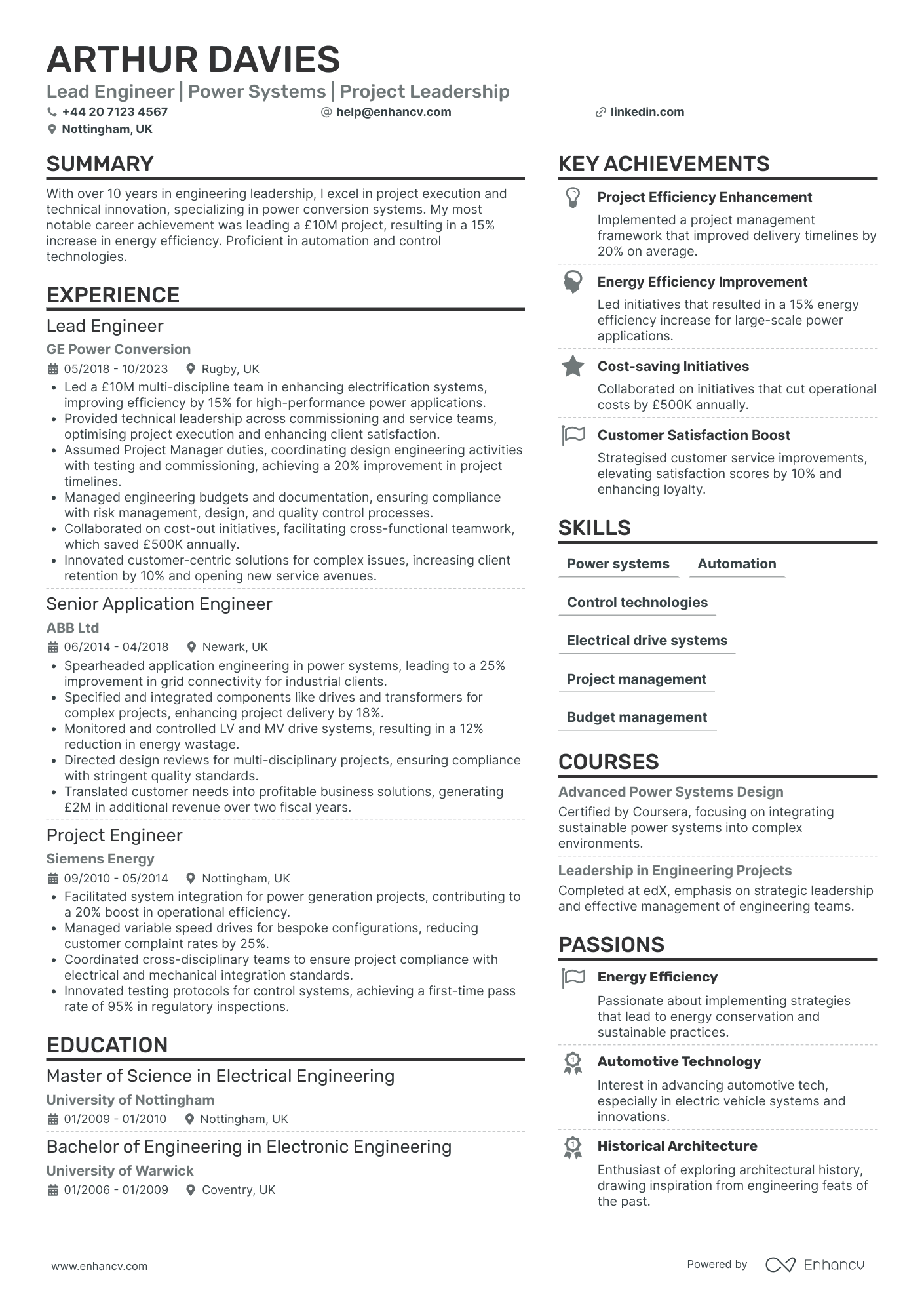 Project Engineer CV Examples & Guide for 2025