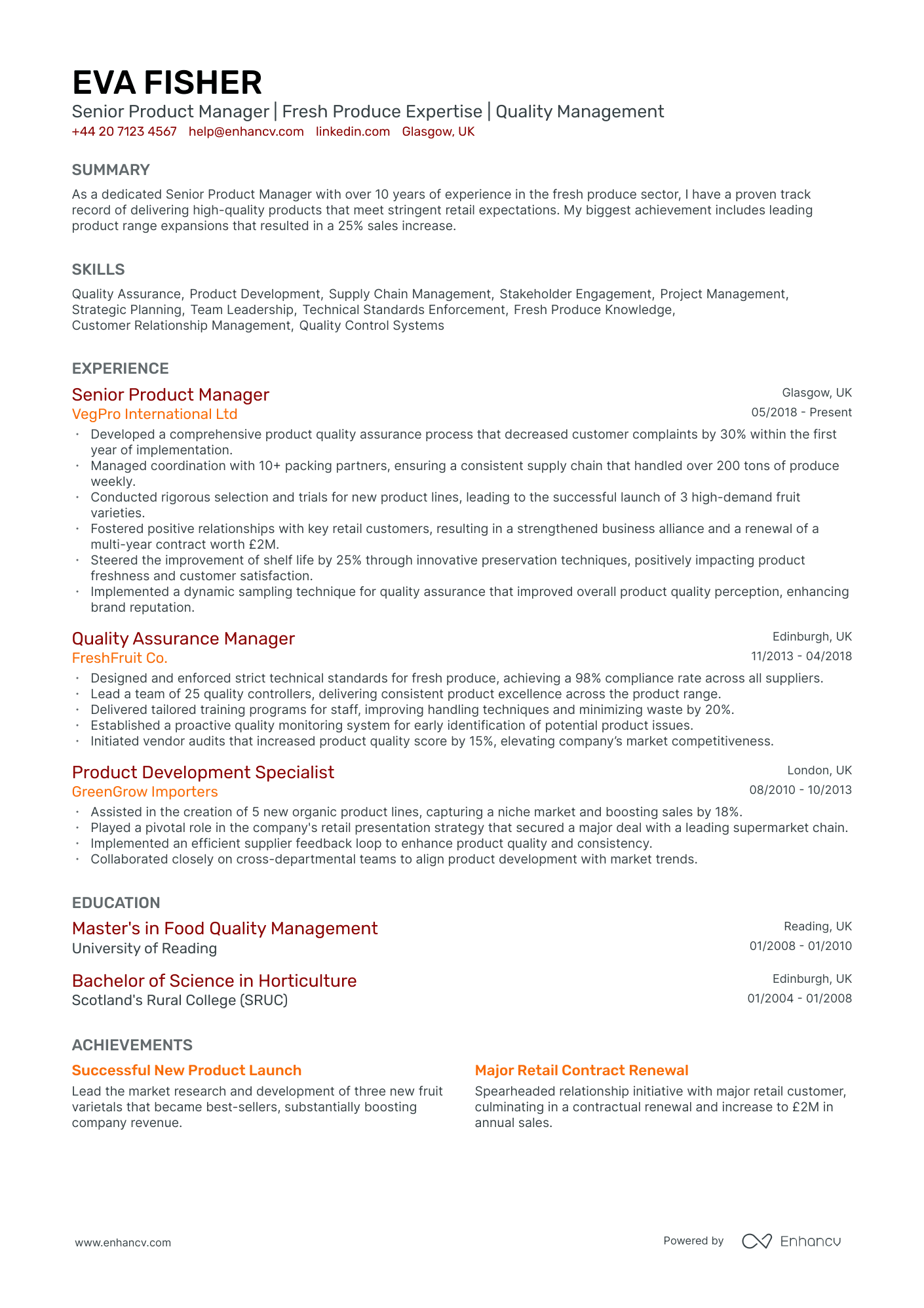 Senior Product Manager CV Examples & Guide for 2025