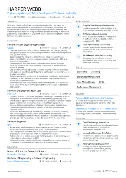 Engineering Manager CV Examples & Guide for 2025
