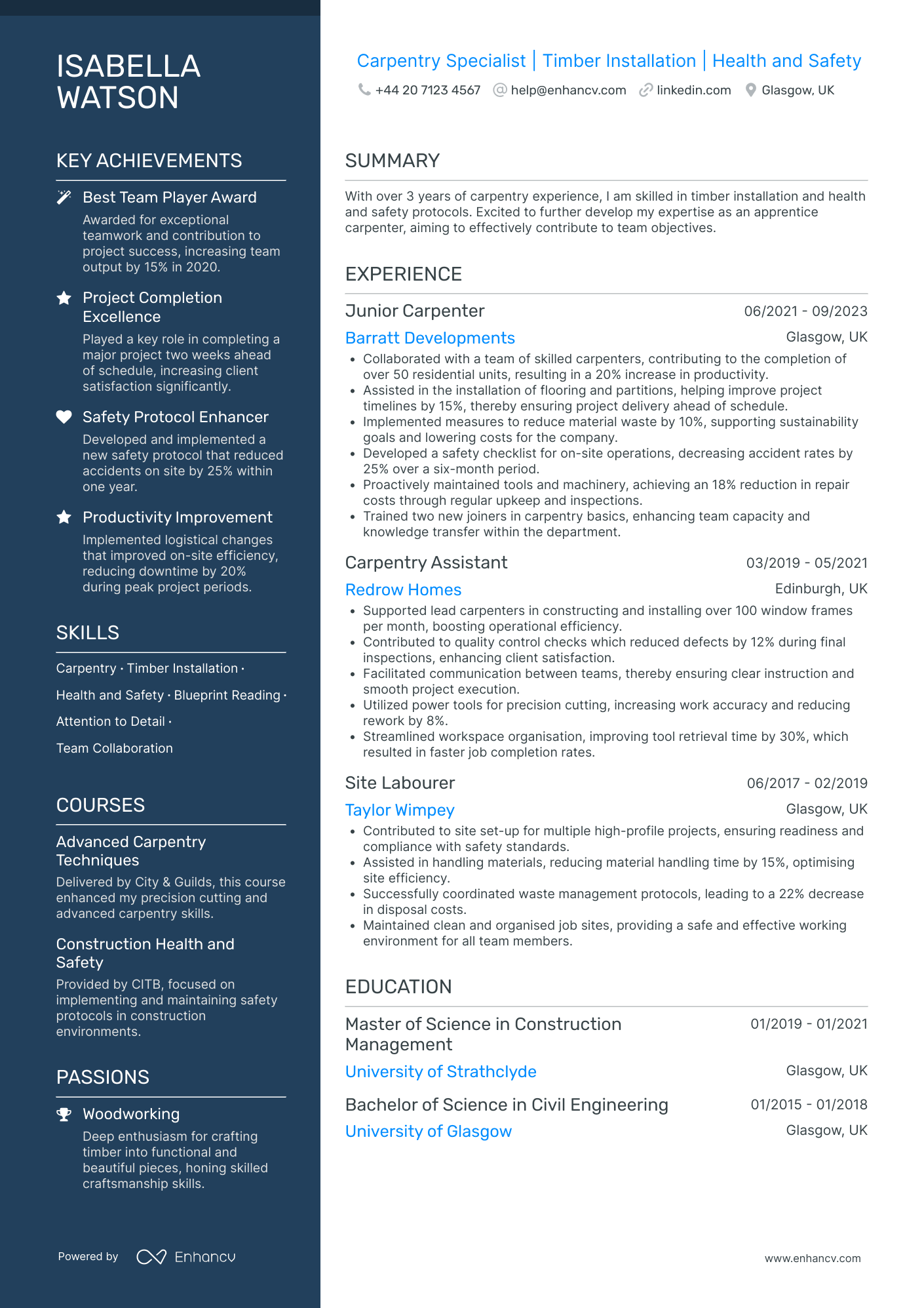 Carpenter CV Examples & Guide for 2026