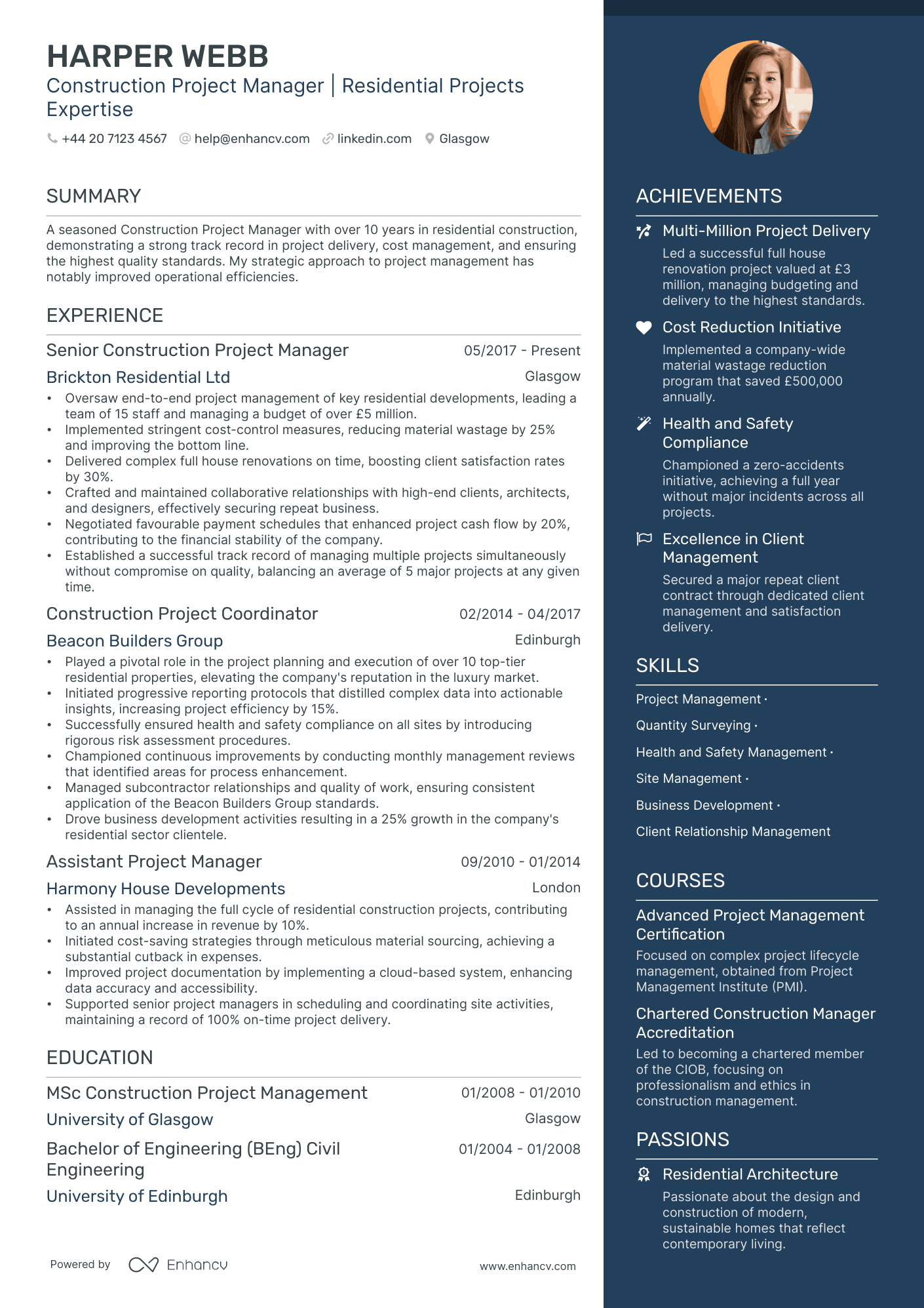 Construction Project Manager CV Examples & Guide for 2025