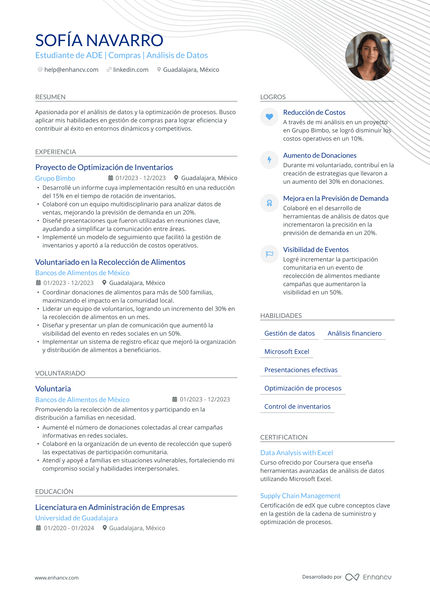 CV para Prácticas Profesionales y Pre-Profesionales