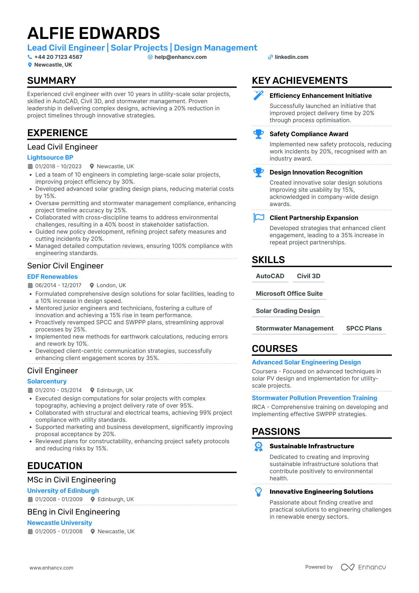Civil Engineer CV Examples & Guide for 2025