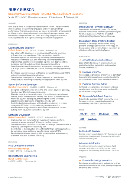 Software Developer CV Examples & Guide for 2025