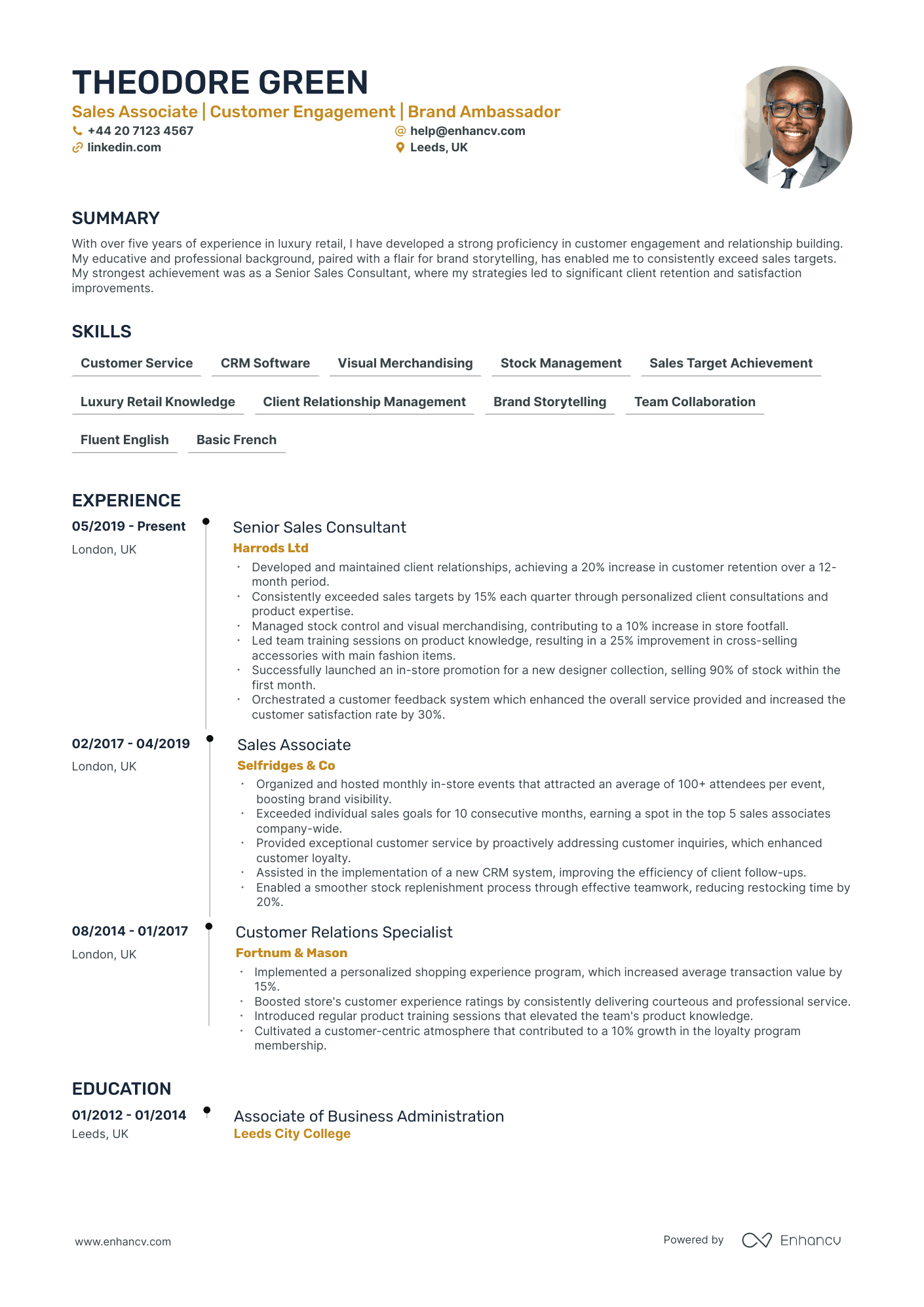 Luxury Retail CV Examples & Guide for 2025